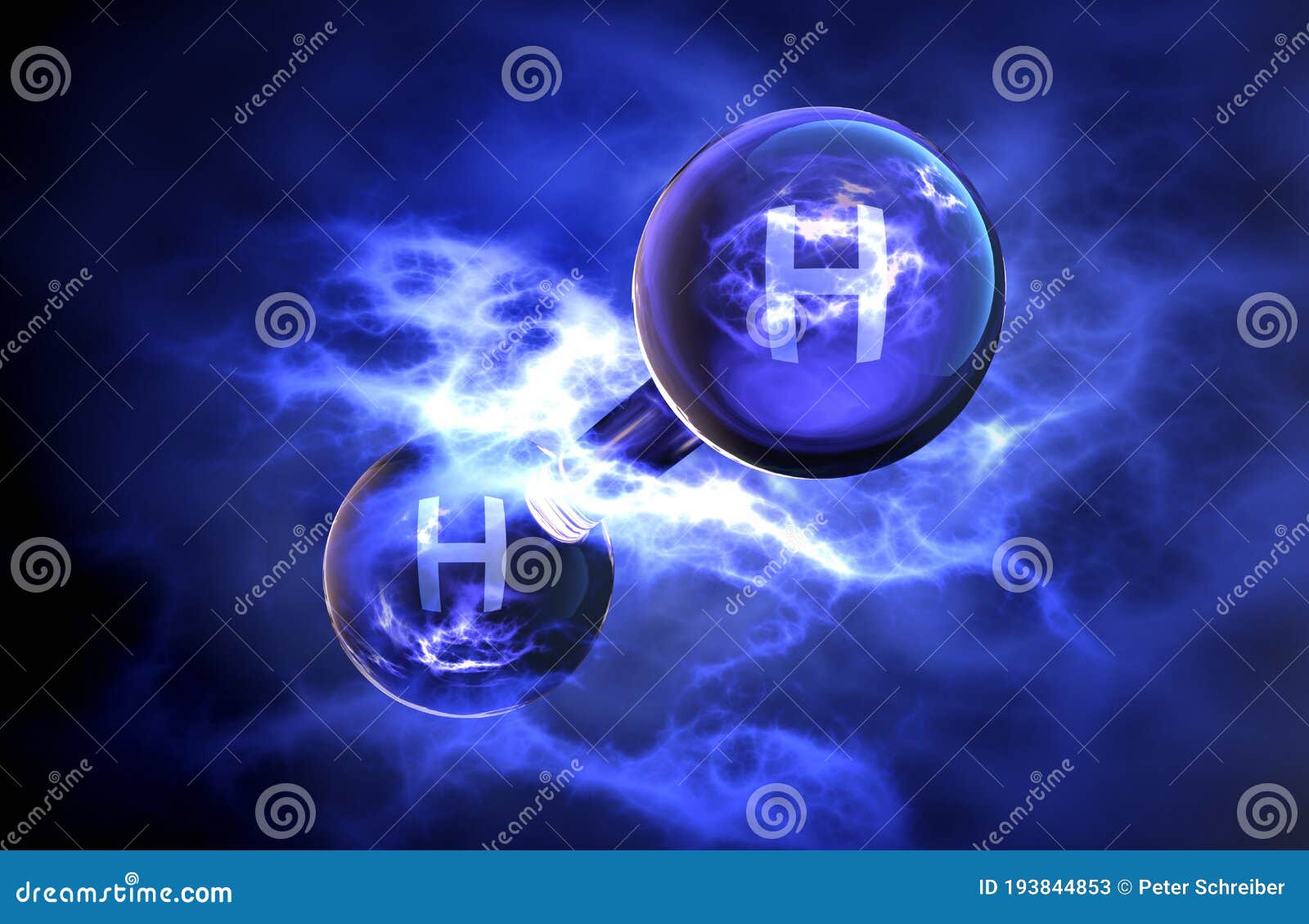 3d Illustration of Hydrogen H2 Stock Illustration - Illustration of ...