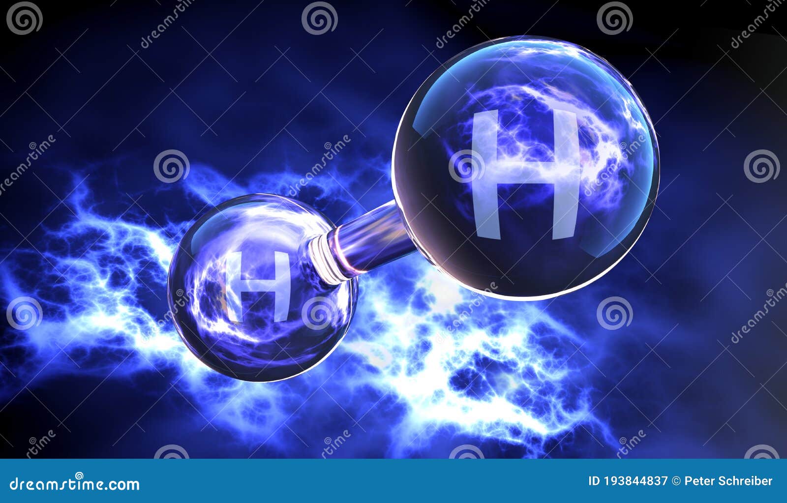 3d Illustration of Hydrogen H2 Stock Illustration - Illustration of ...
