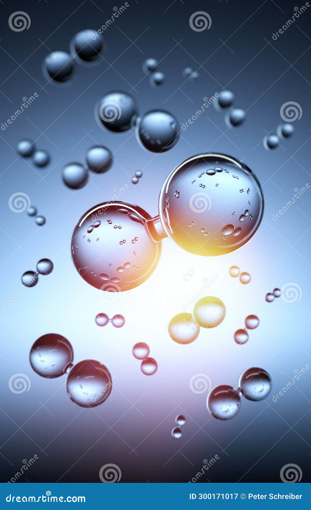 Floating Hydrogen H2 Molecule Models Stock Illustration - Illustration ...