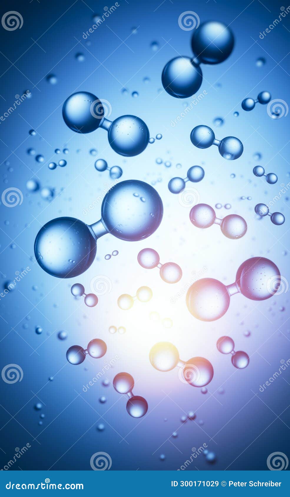 Floating Hydrogen H2 Molecule Models Stock Illustration - Illustration ...