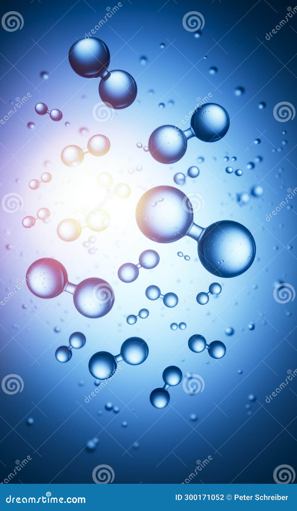 Floating Hydrogen H2 Molecule Models Royalty-Free Illustration ...