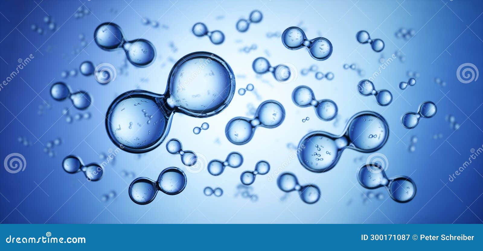 Floating Hydrogen H2 Molecule Models Stock Illustration - Illustration ...