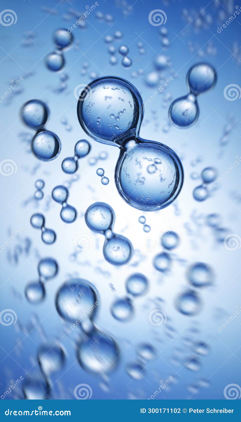 Floating Hydrogen H2 Molecule Models Stock Illustration - Illustration ...