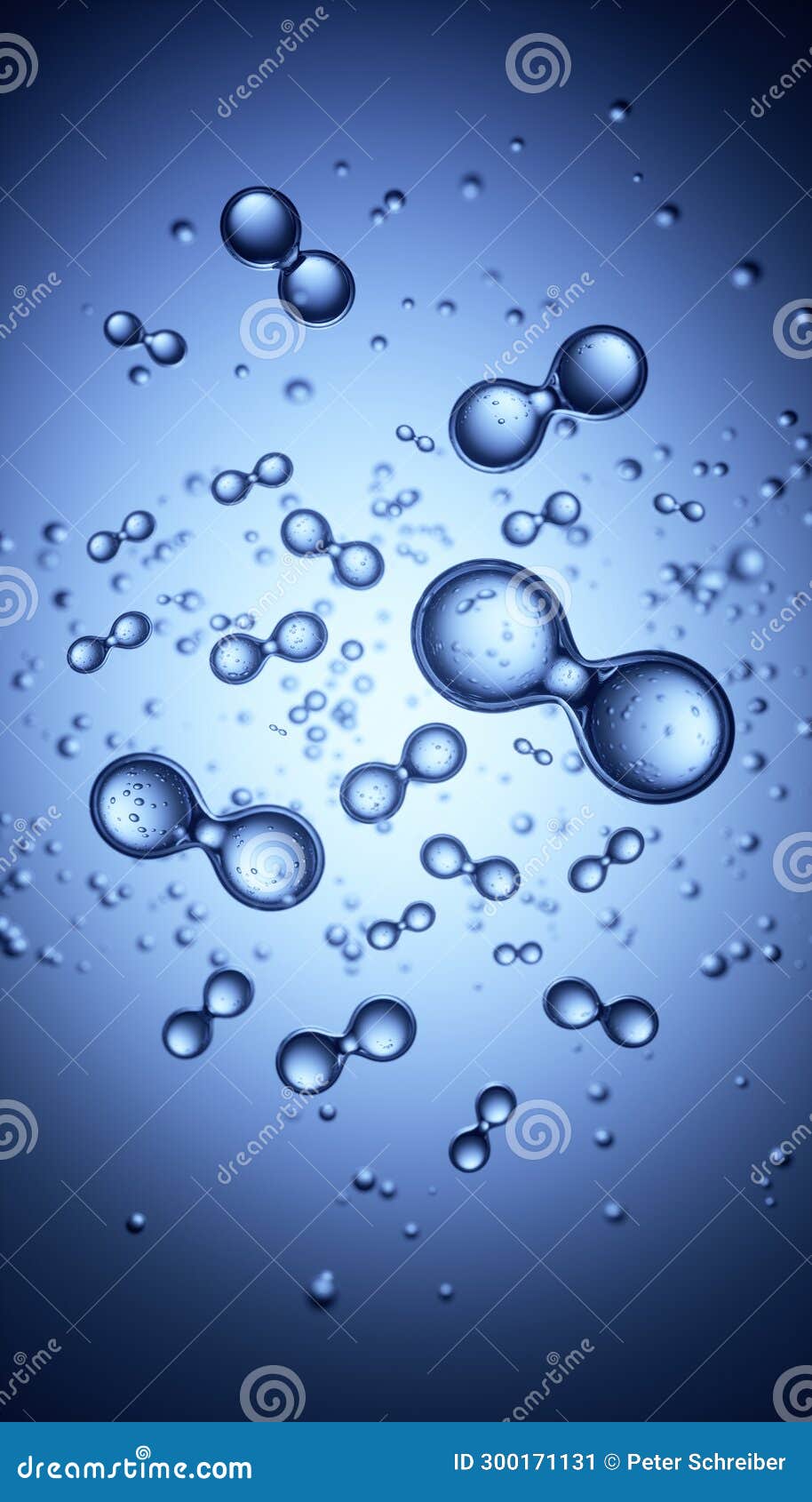 Floating Hydrogen H2 Molecule Models Stock Illustration - Illustration ...