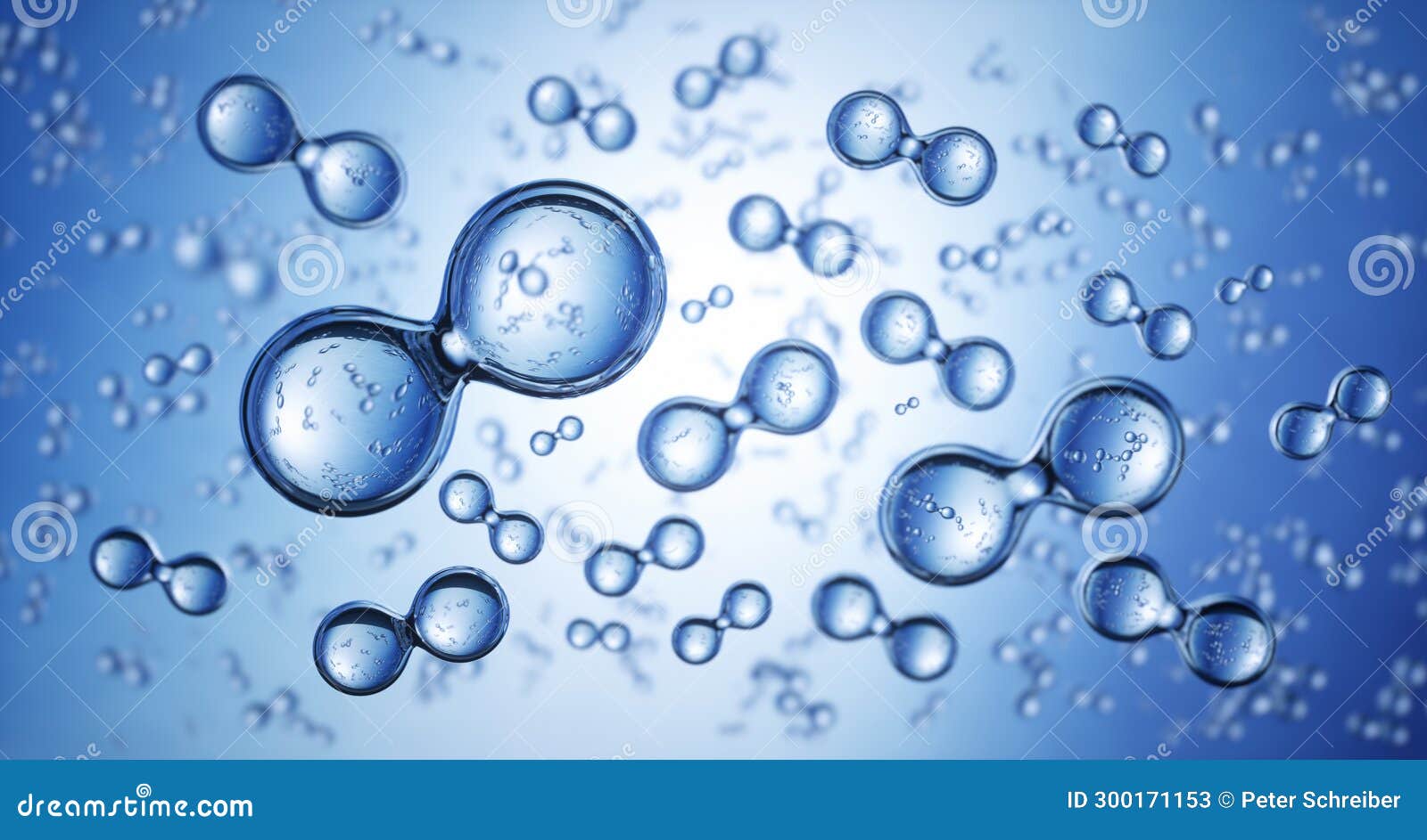 Floating Hydrogen H2 Molecule Models Royalty-Free Cartoon ...