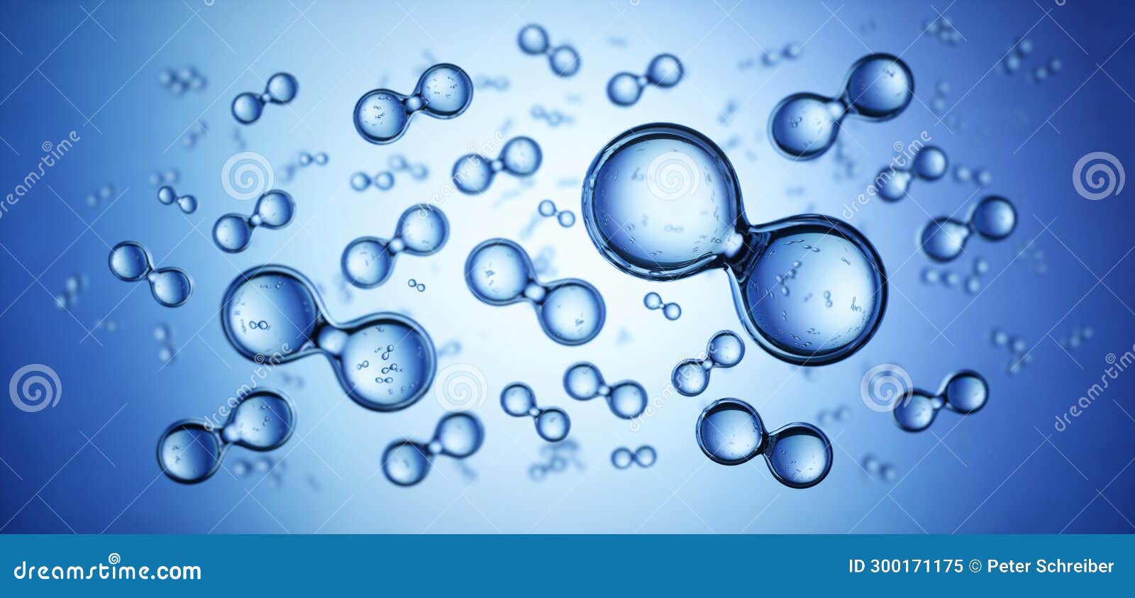 Floating Hydrogen H2 Molecule Models Stock Illustration - Illustration ...