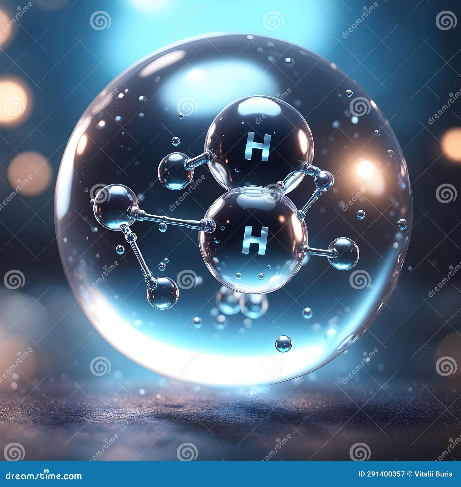 3D Illustration of a Hydrogen Molecule: Powering Tomorrow, Generative ...