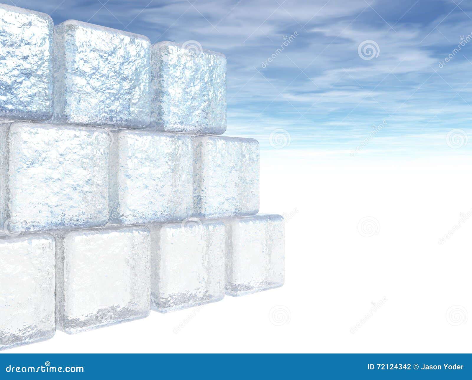 3D Illustration of Ice Blocks Stock Illustration - Illustration of ...