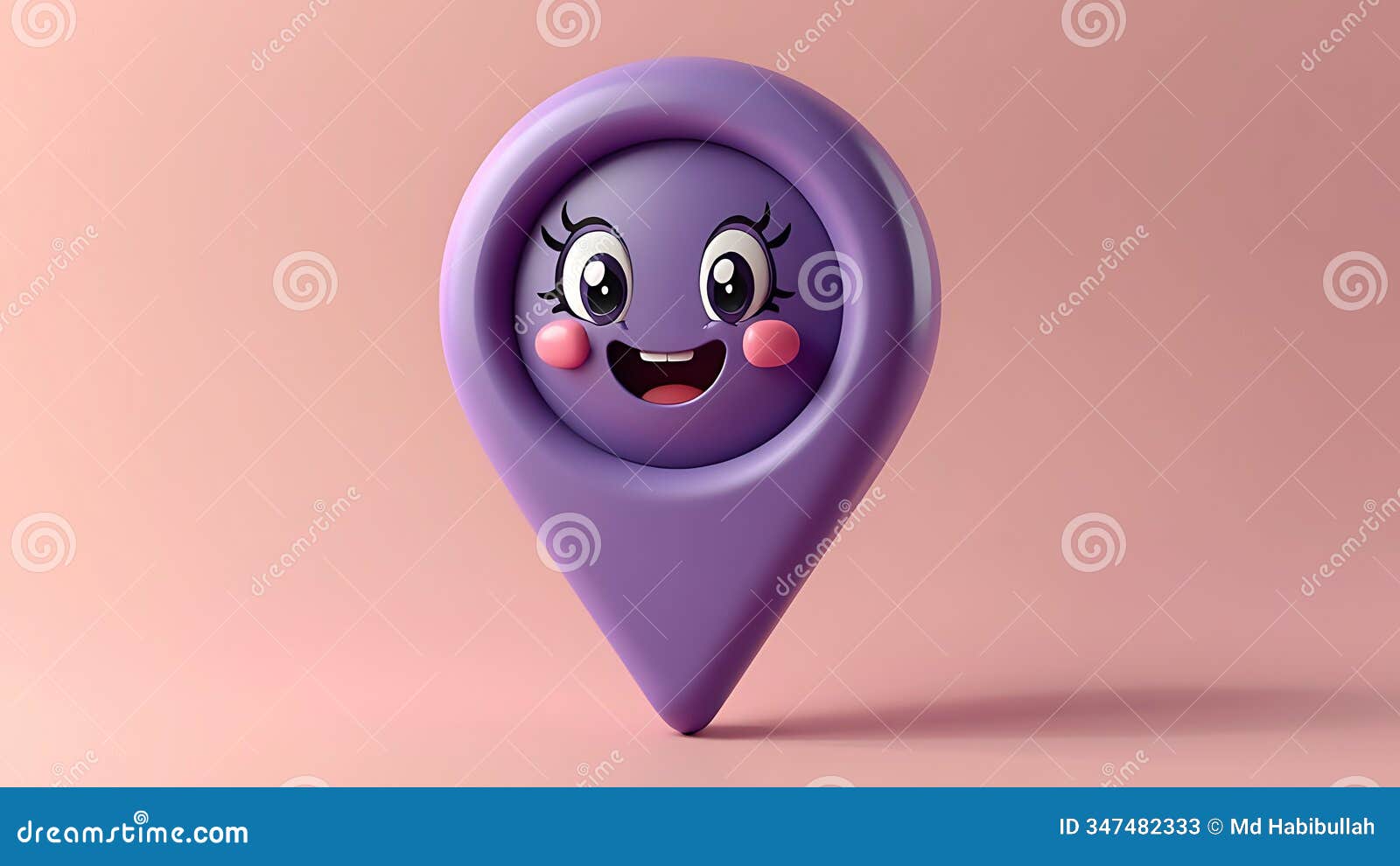 3d Illustration of an Icon with Destination Point on the Map Stock ...