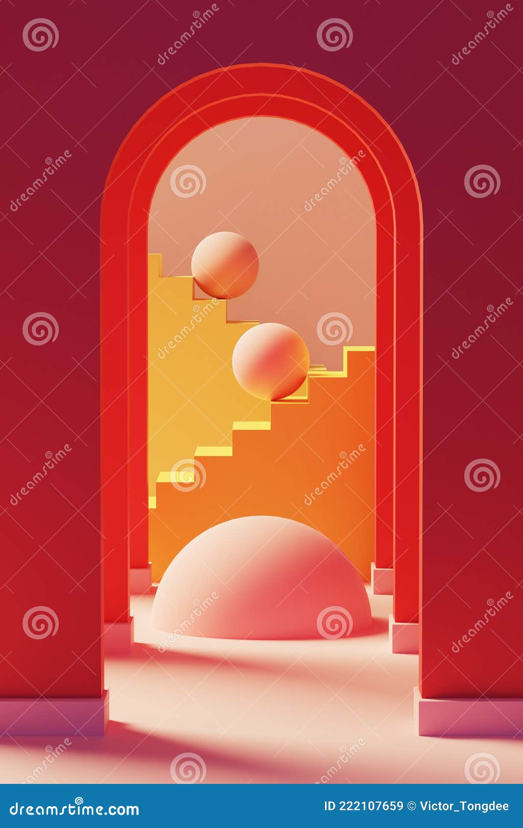 3D Illustration of an Imaginary Interior Stock Illustration ...