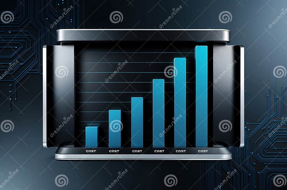 3d Illustration of Increasing Graphs Indicating Increasing of Cost ...