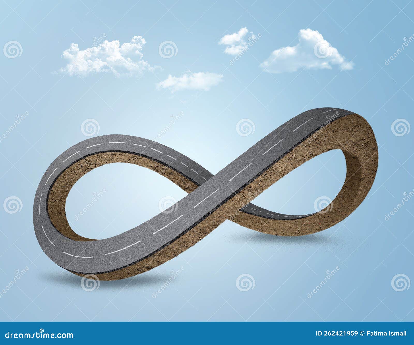 3d Illustration of Infinite Loop Road with Soil Section, Infinity ...