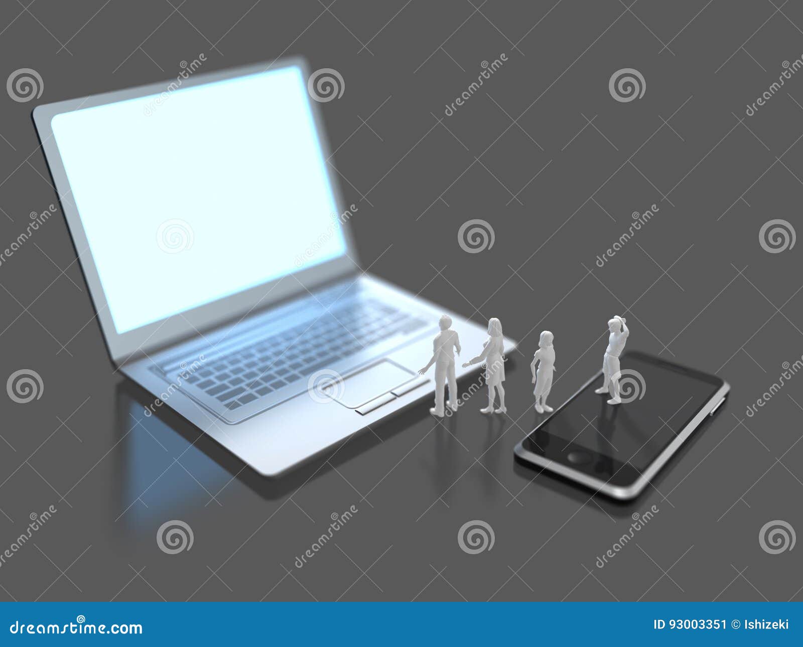 3D Illustration of Information Terminal Stock Illustration ...