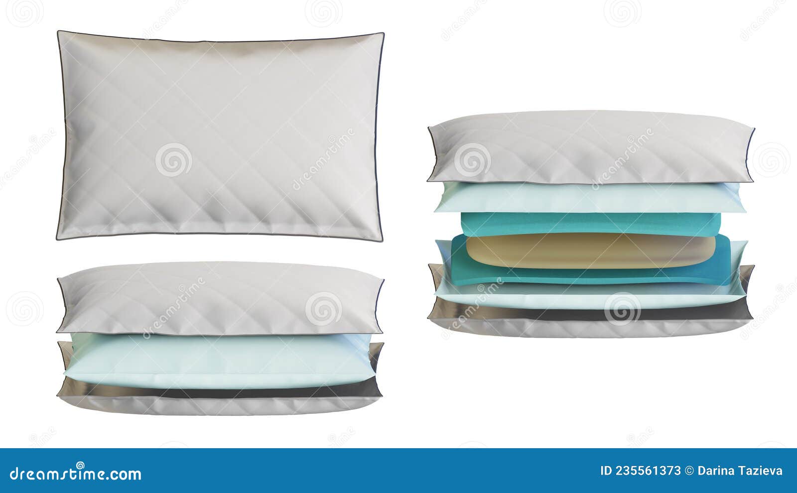 3d Illustration of the Inner Part of the Pillow Composition Rectangular ...