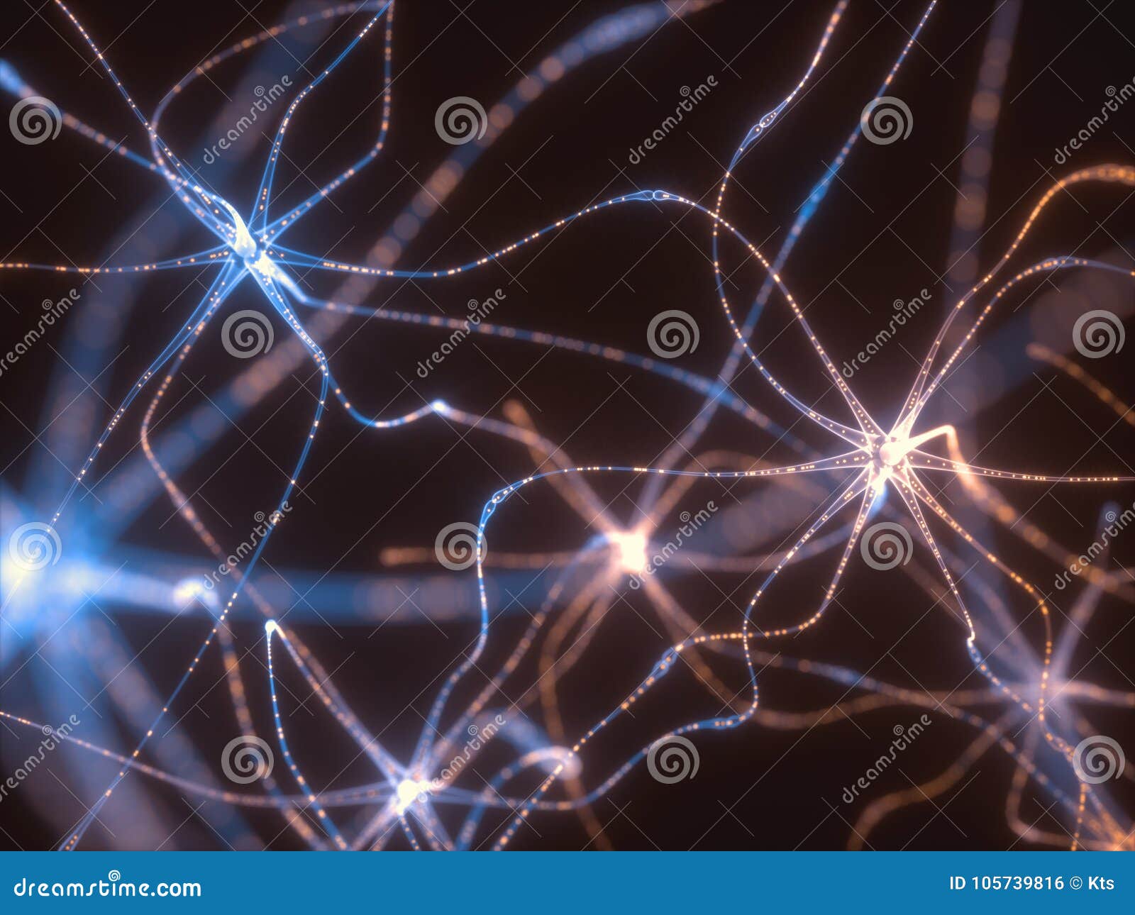 Neurons Electrical Pulses stock illustration. Illustration of data ...