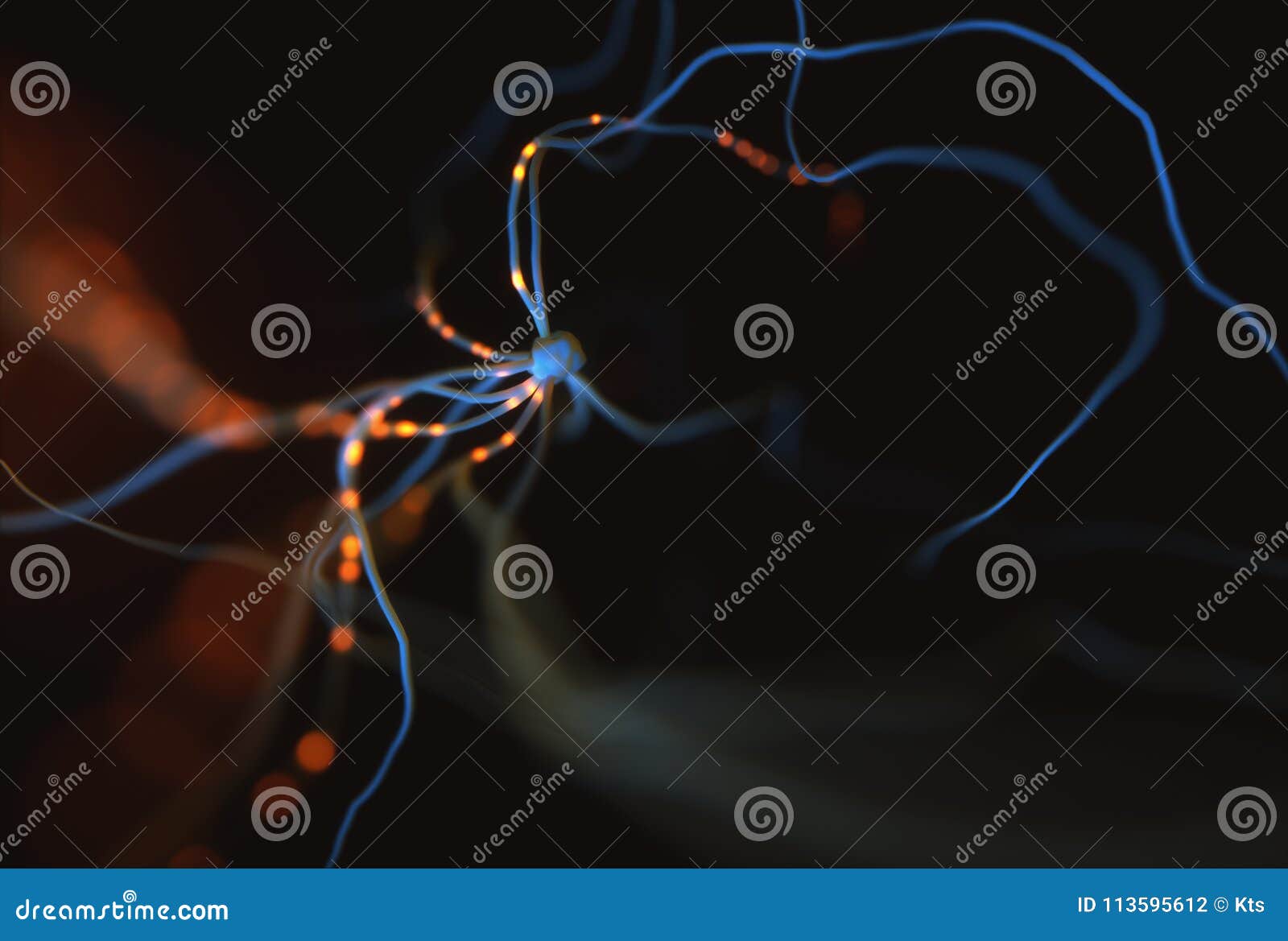 Neurons Electrical Pulses stock illustration. Illustration of ...