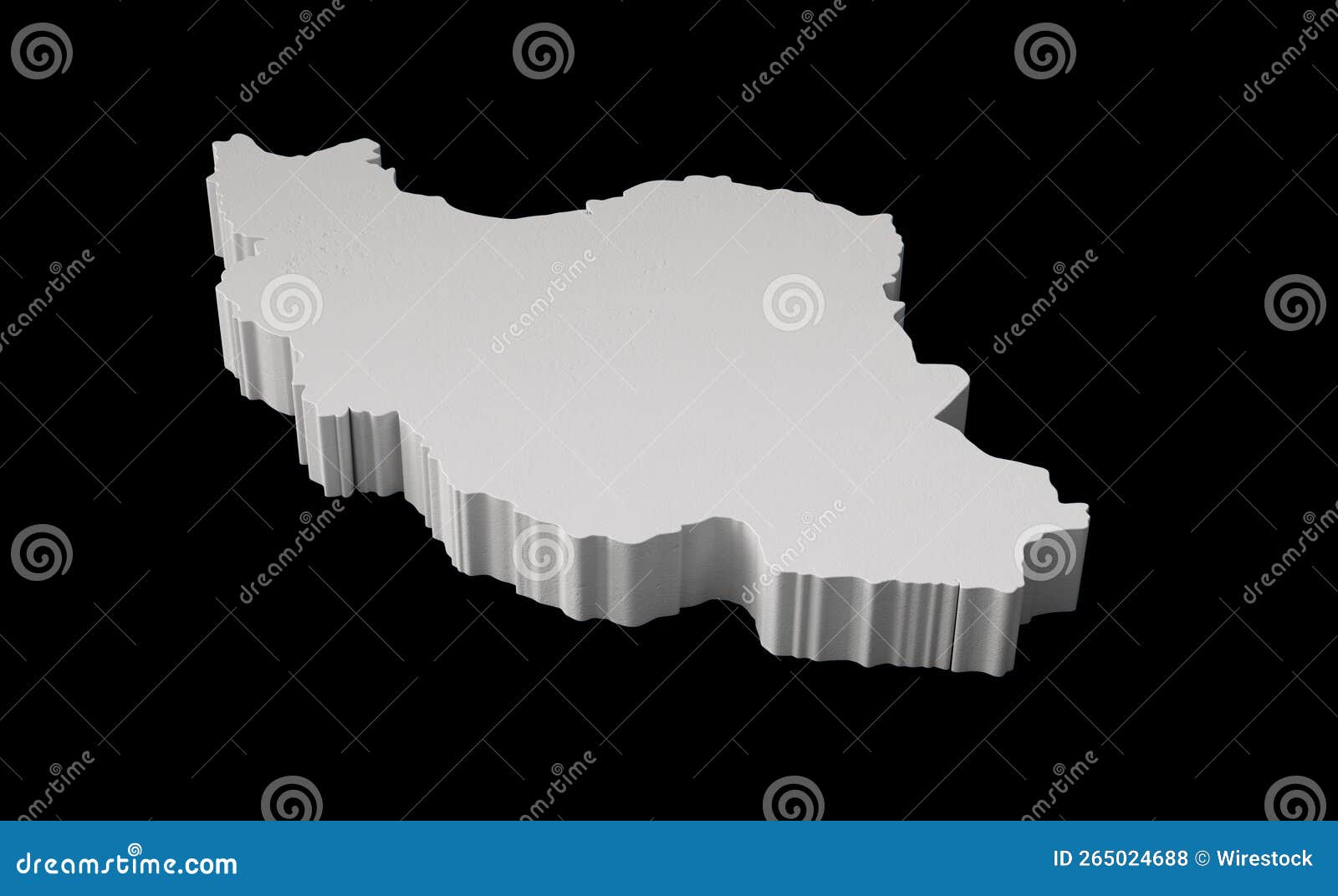3D Illustration of the Iran Map Cartography and Topology Stock ...