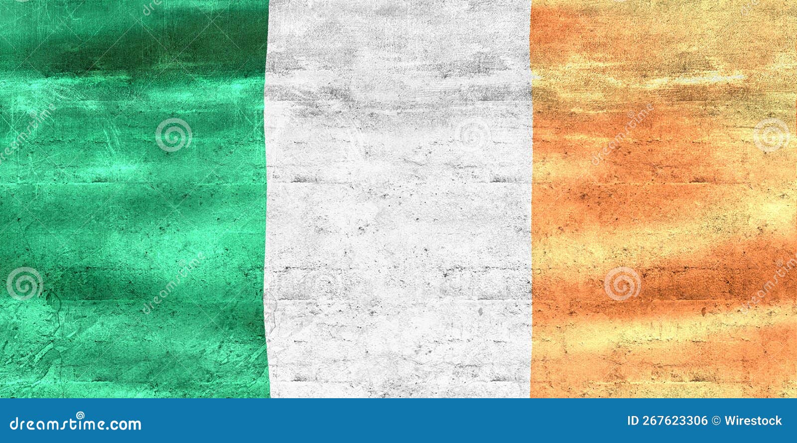 3D-Illustration of a Ireland Flag - Realistic Waving Fabric Flag Stock ...