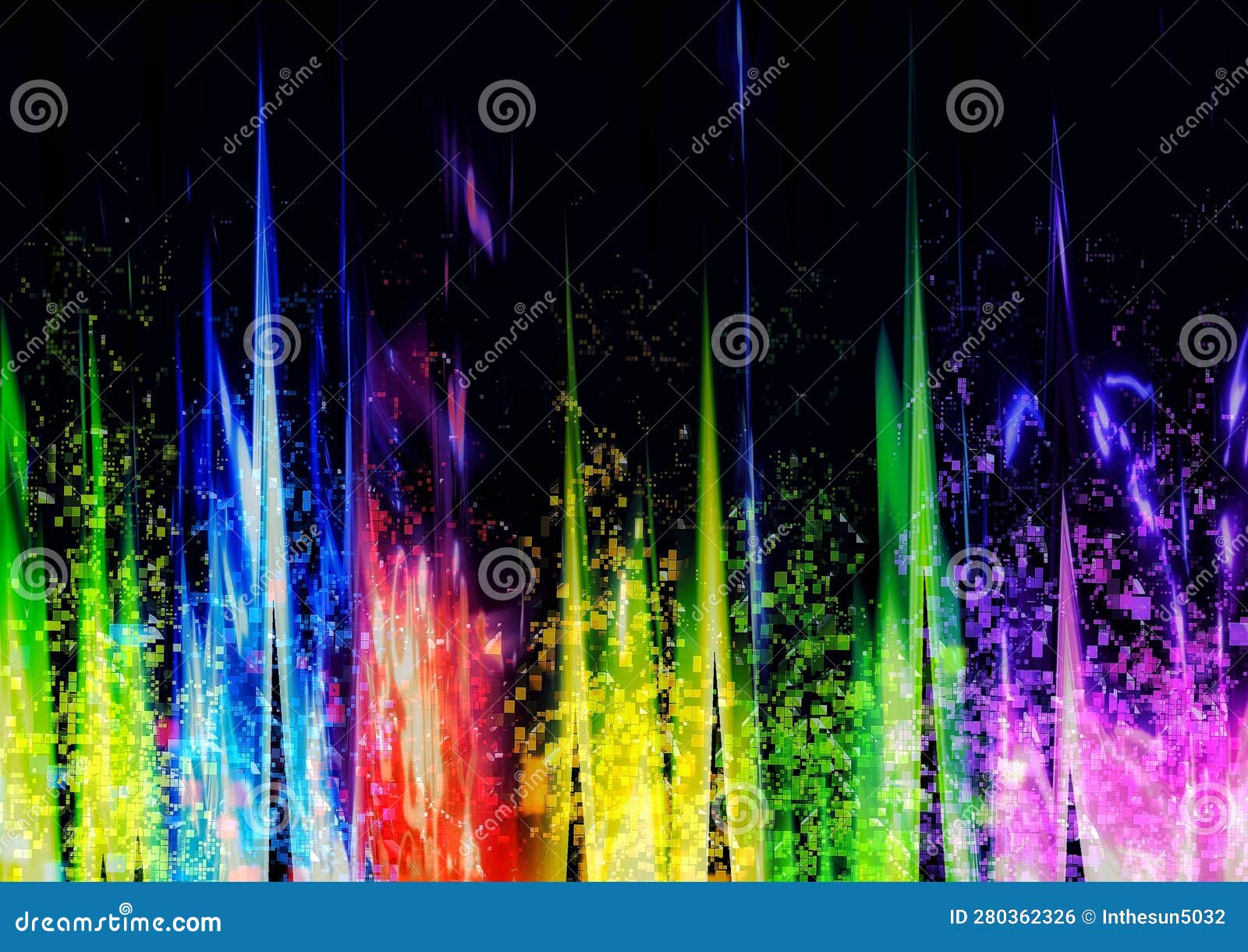 3d Illustration of Iridescent Light Waveform Stock Illustration ...