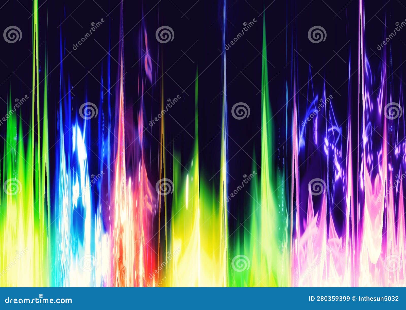 3d Illustration of Iridescent Light Waveform Stock Illustration - Illustration of stripe ...