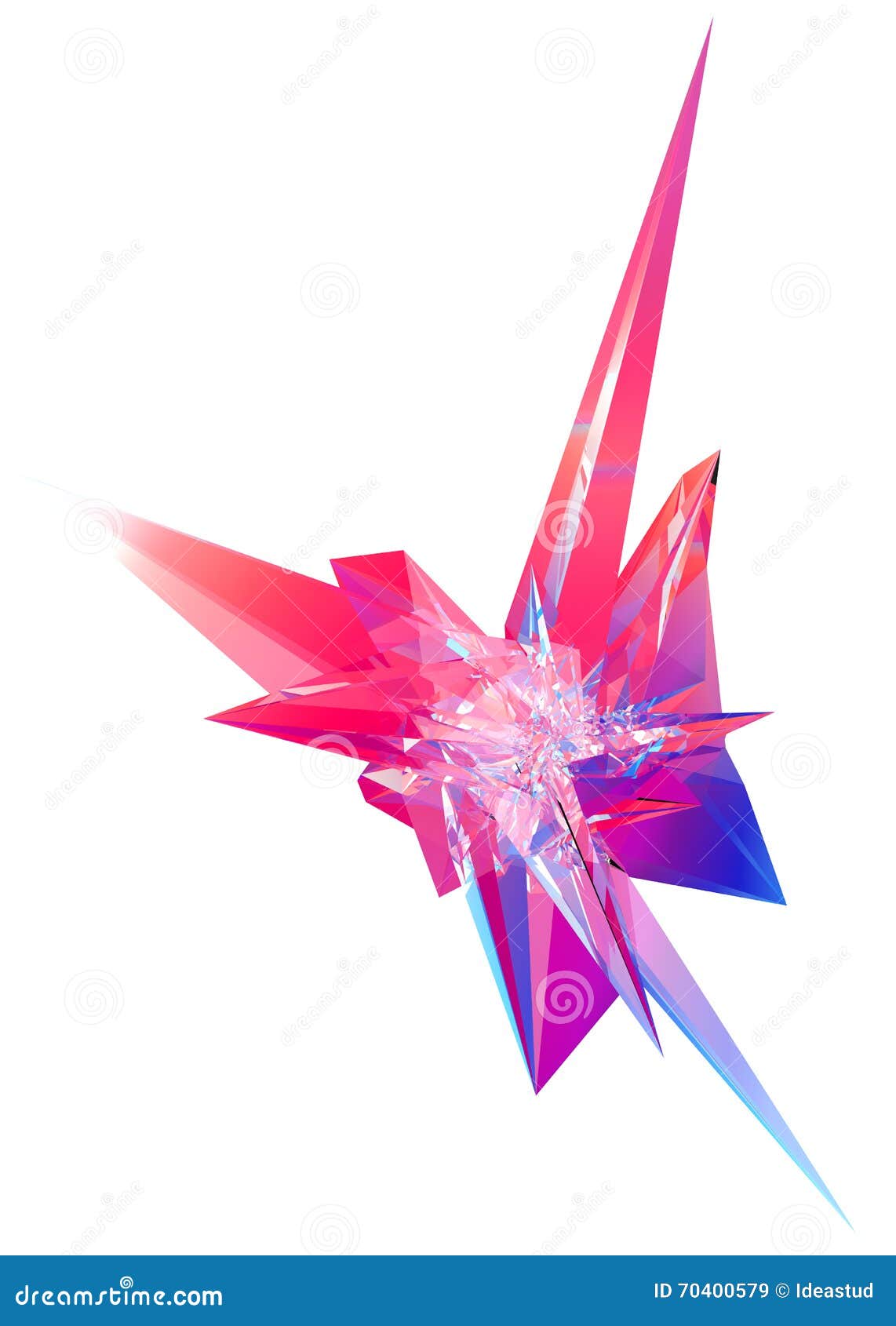 3D Illustration of Irregular Polygonal Object Stock Illustration ...