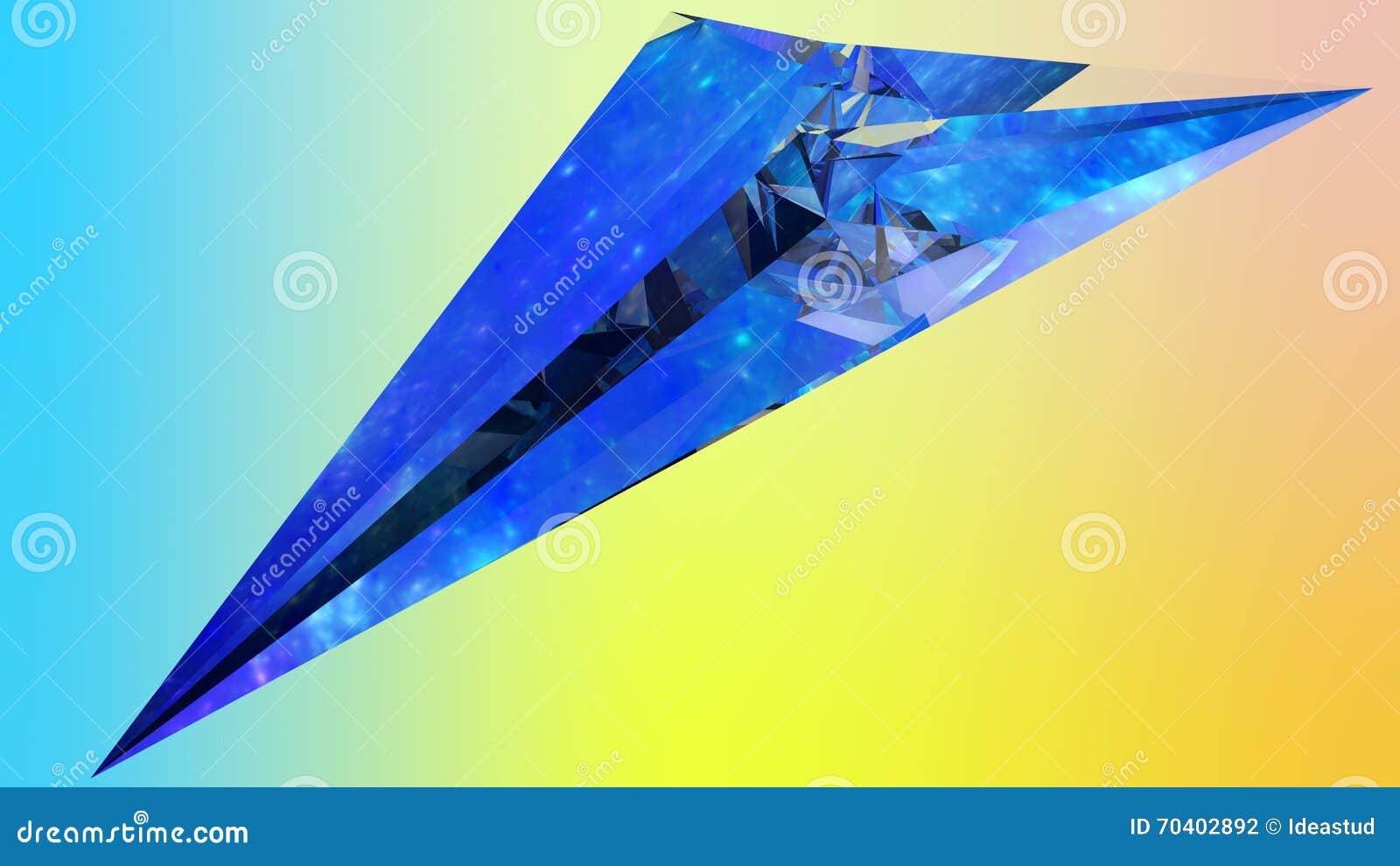 3D Illustration of Irregular Polygonal Object Stock Illustration ...