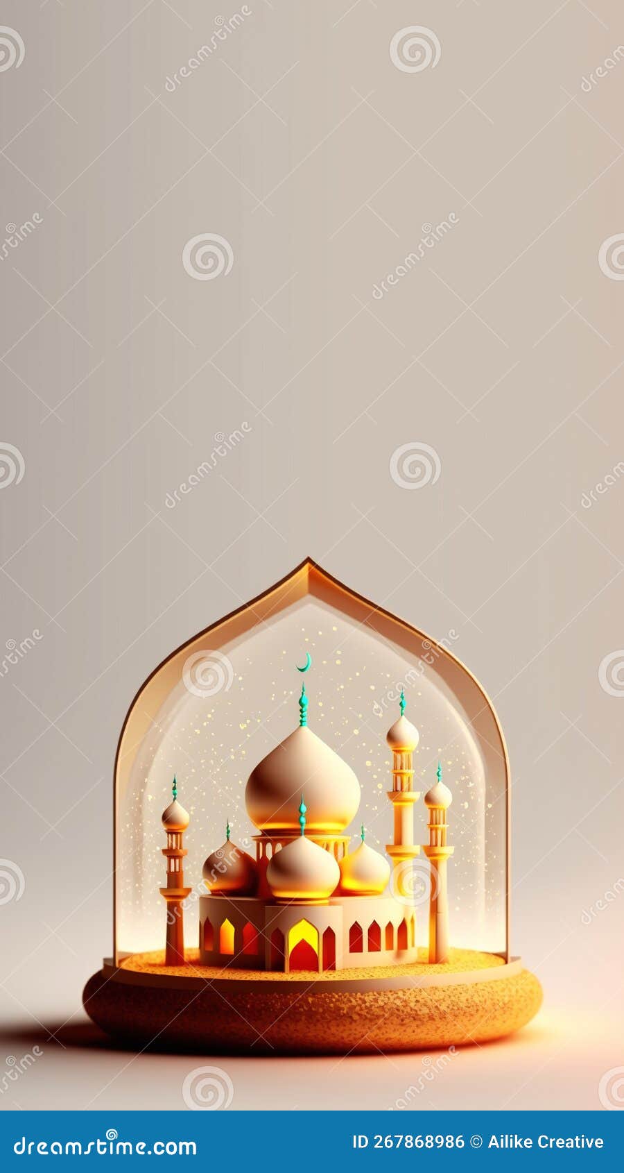 3D Illustration of Islamic Social Media Post Background Stock ...