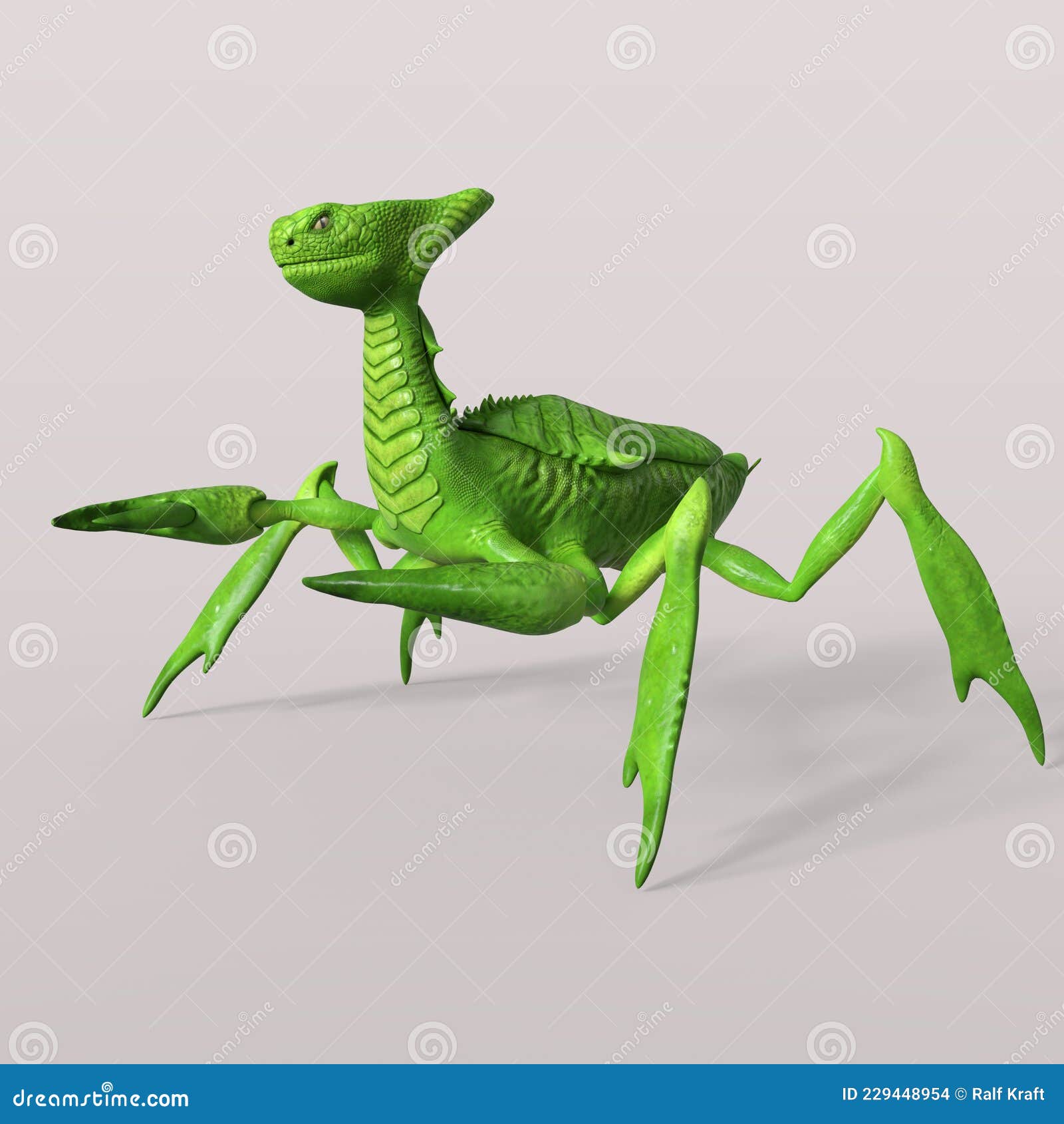 3d-illustration of an Isolated Alien Mantis Stock Illustration ...