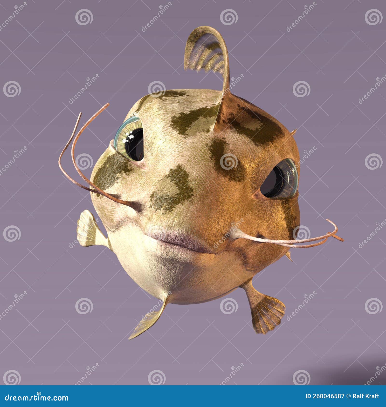 3d-illustration of an Isolated Colorful Alien Fantasy Fish Creature ...