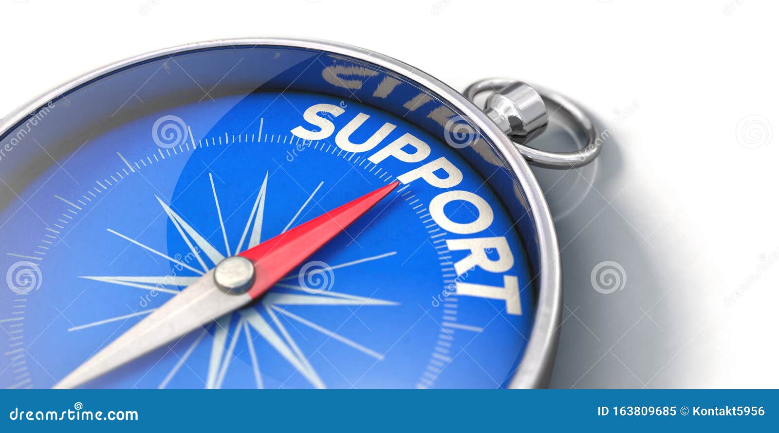 3D Illustration, Isolated Compass SUPPORT Stock Illustration ...