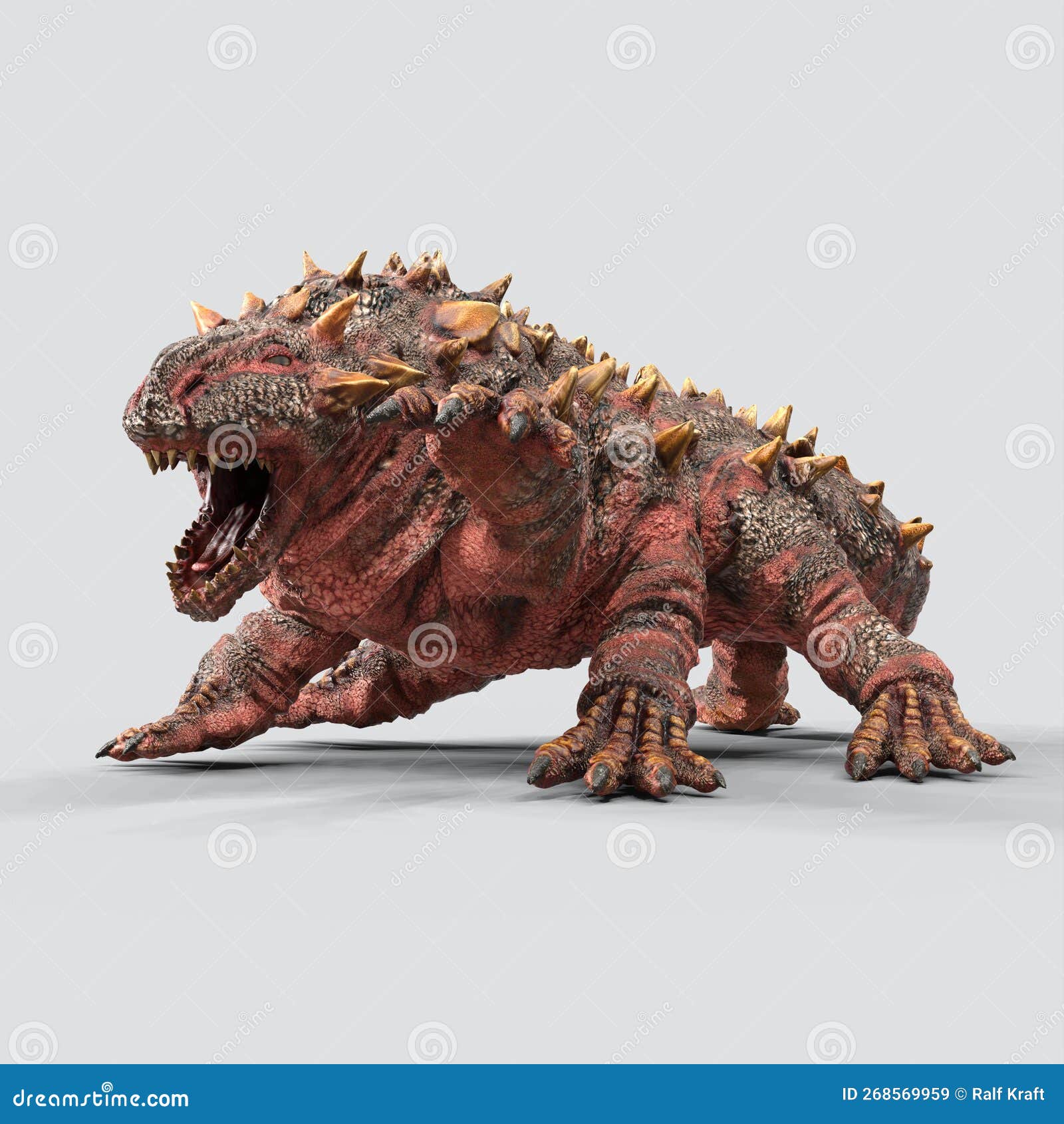 3d-illustration of an Isolated Fantasy Basilisk Creature Stock ...