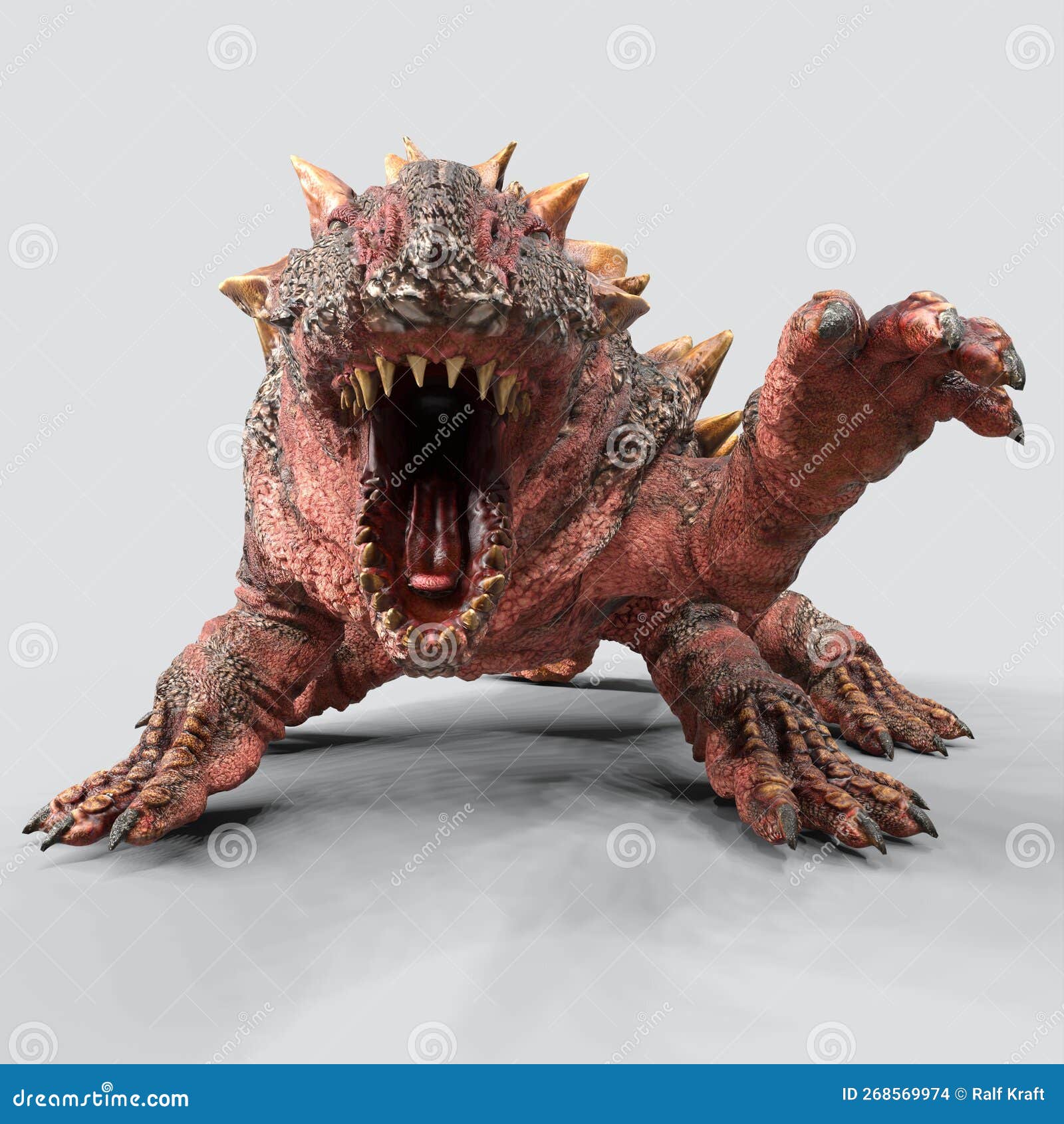 3d-illustration of an Isolated Fantasy Basilisk Creature Stock ...