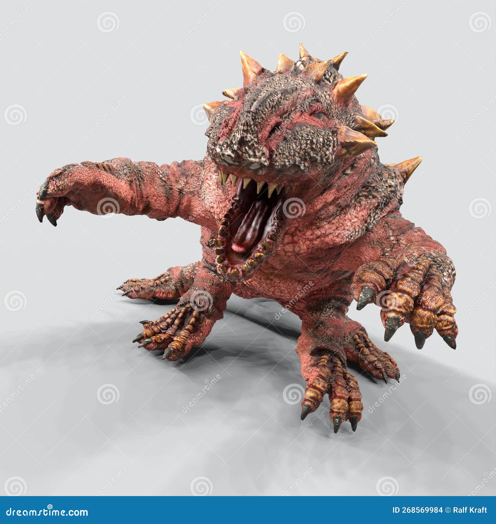 3d-illustration of an Isolated Fantasy Basilisk Creature Stock ...