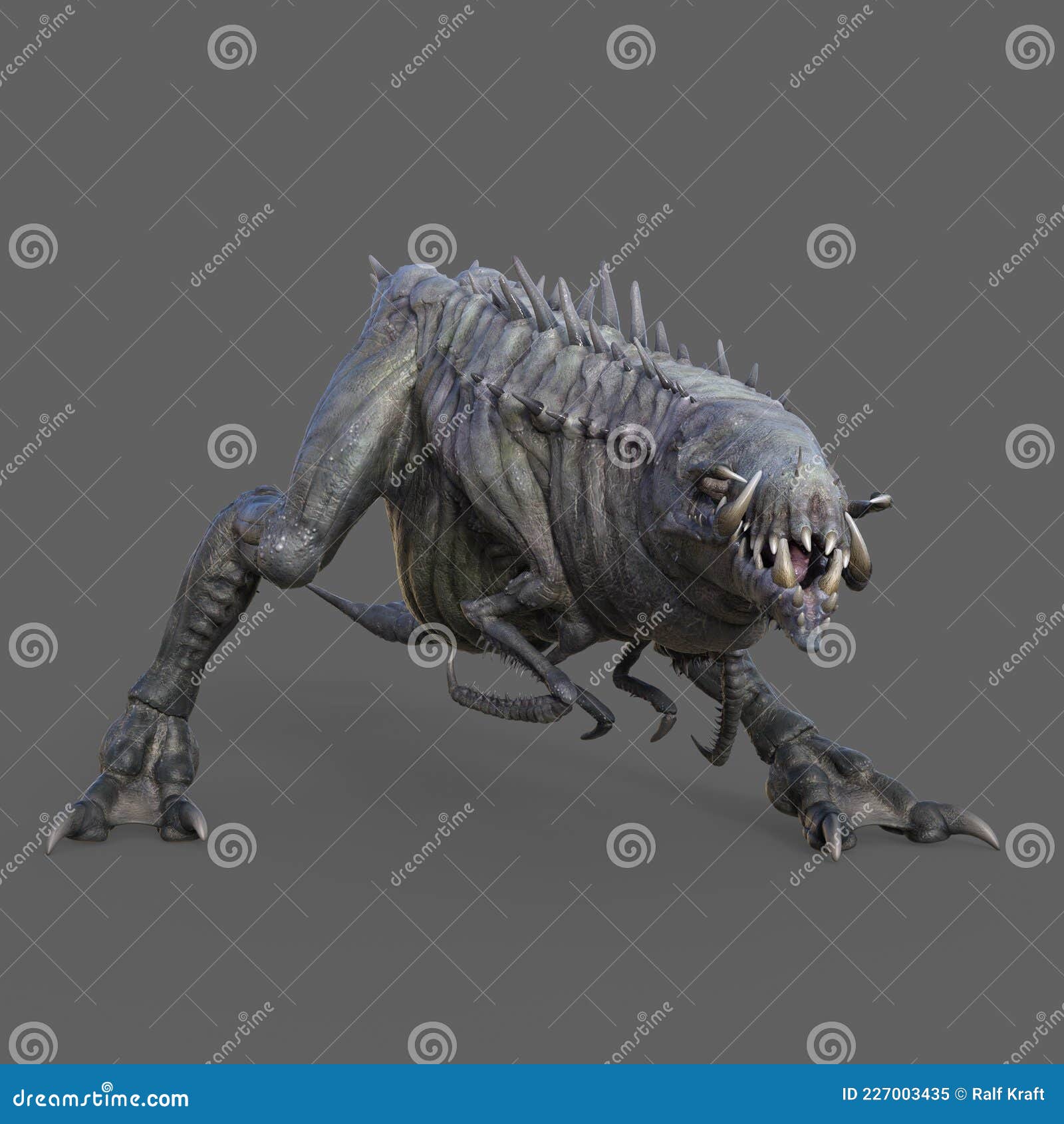3D-illustration of an Isolated Horrible Alien Creature Stock ...