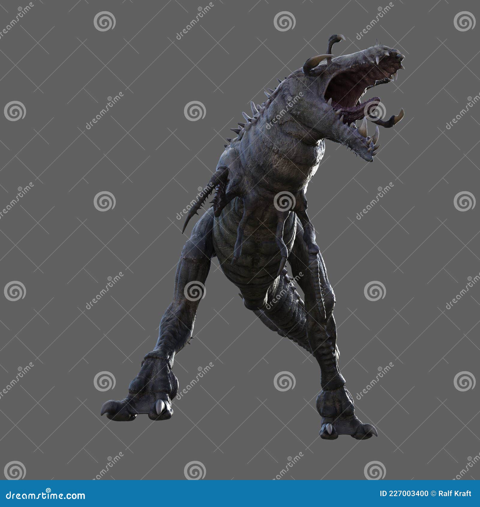 3D-illustration of an Isolated Horrible Alien Creature Stock ...