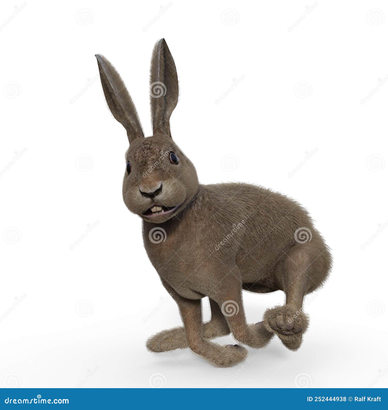 3d-illustration of an Isolated Running Rabbit Animal Pet Stock ...