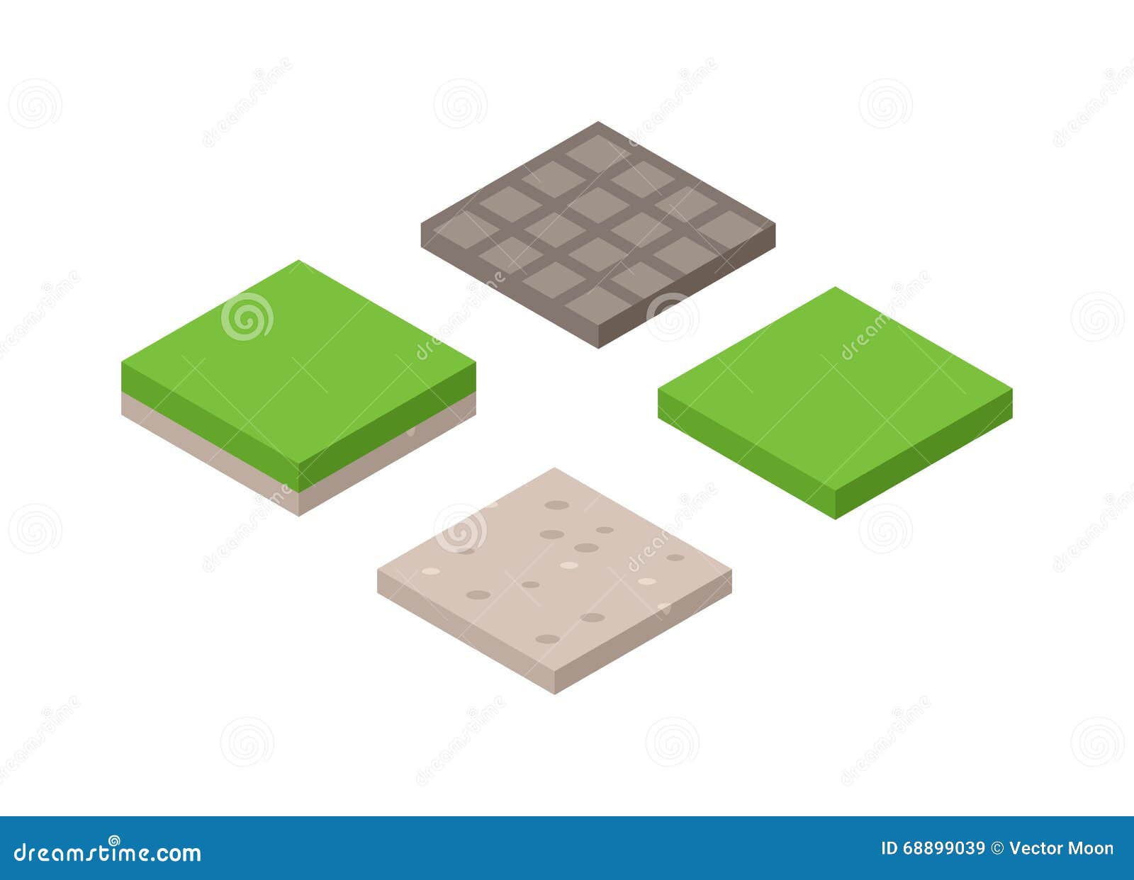 3d Illustration Of Isometric Land Cross Section Of Ground With Grass