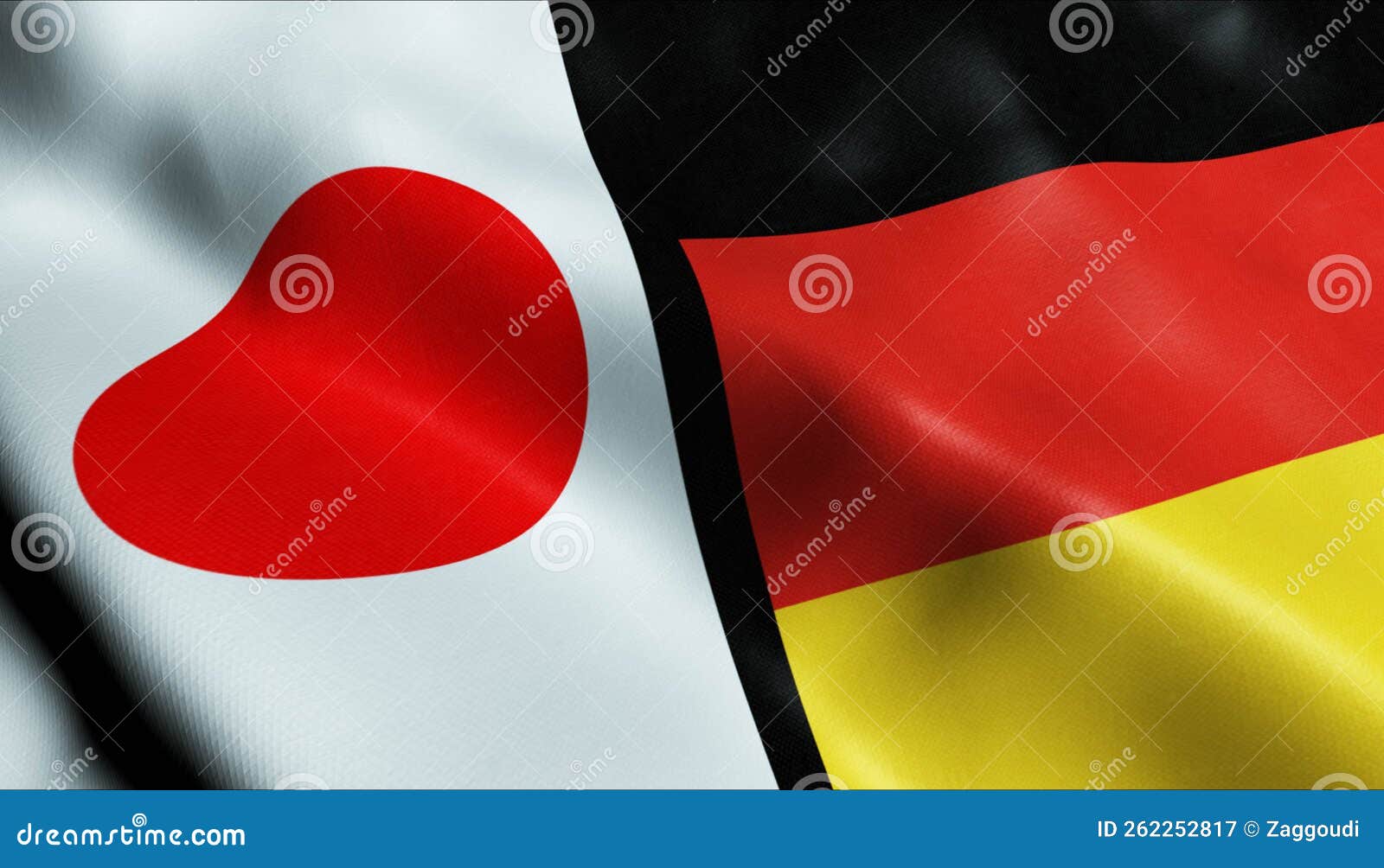3D Illustration of Japan and Germany Flag Stock Illustration ...
