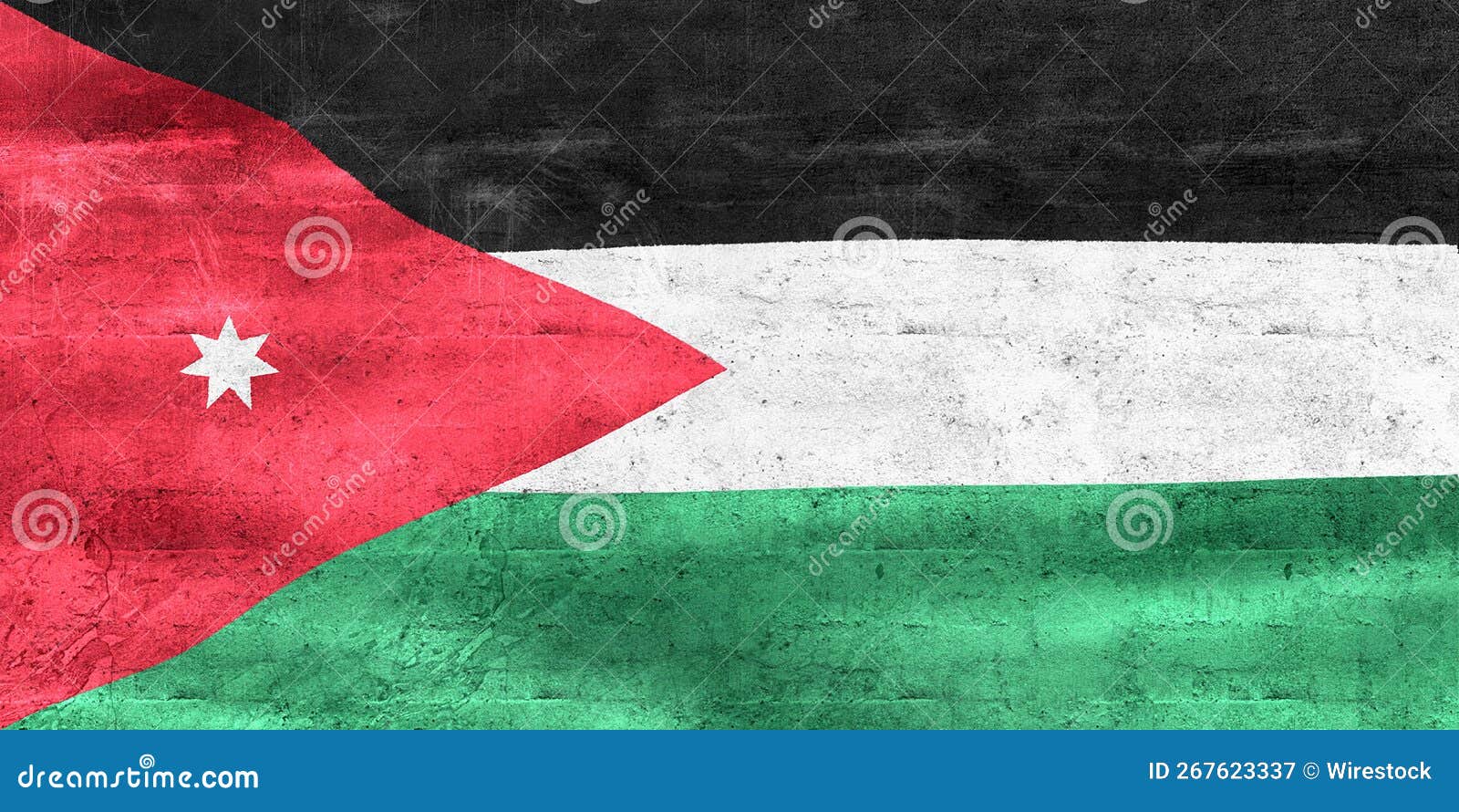 3D-Illustration of a Jordan Flag - Realistic Waving Fabric Flag Stock ...