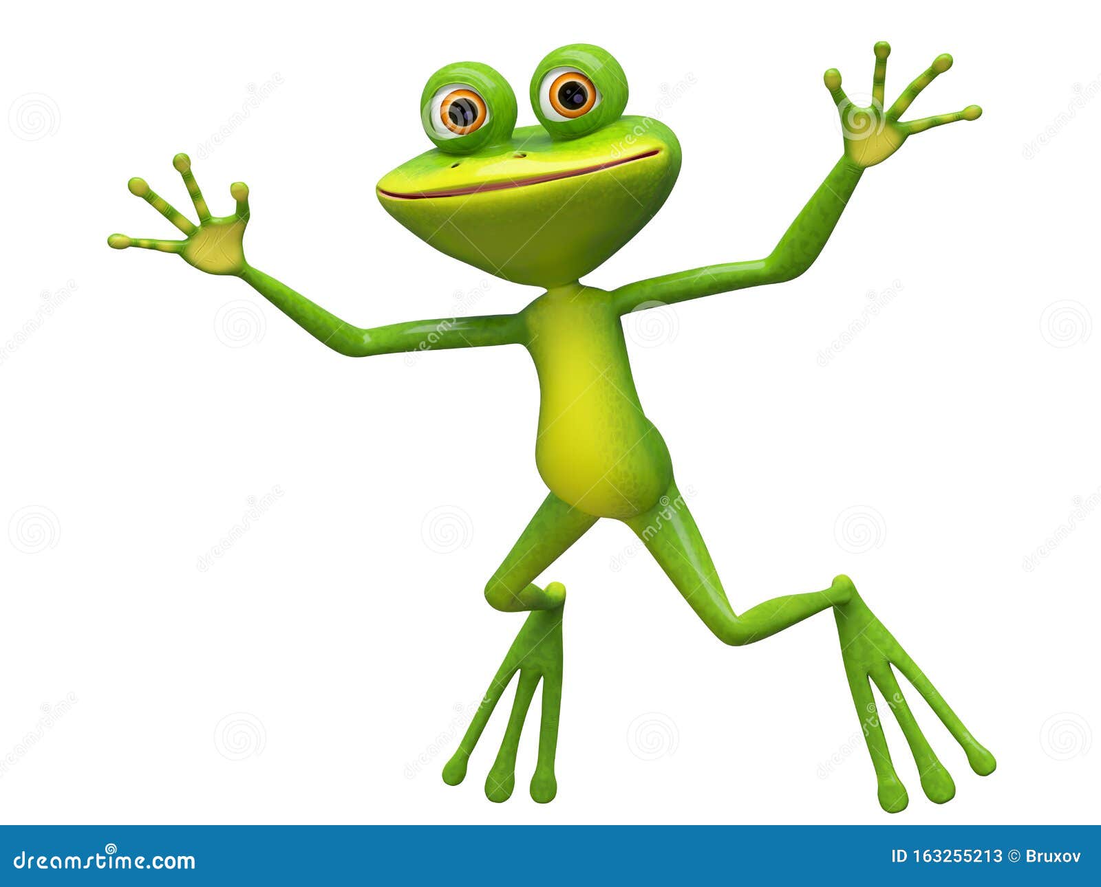 3D Illustration of a Jumping Frog Stock Image - Illustration of ...