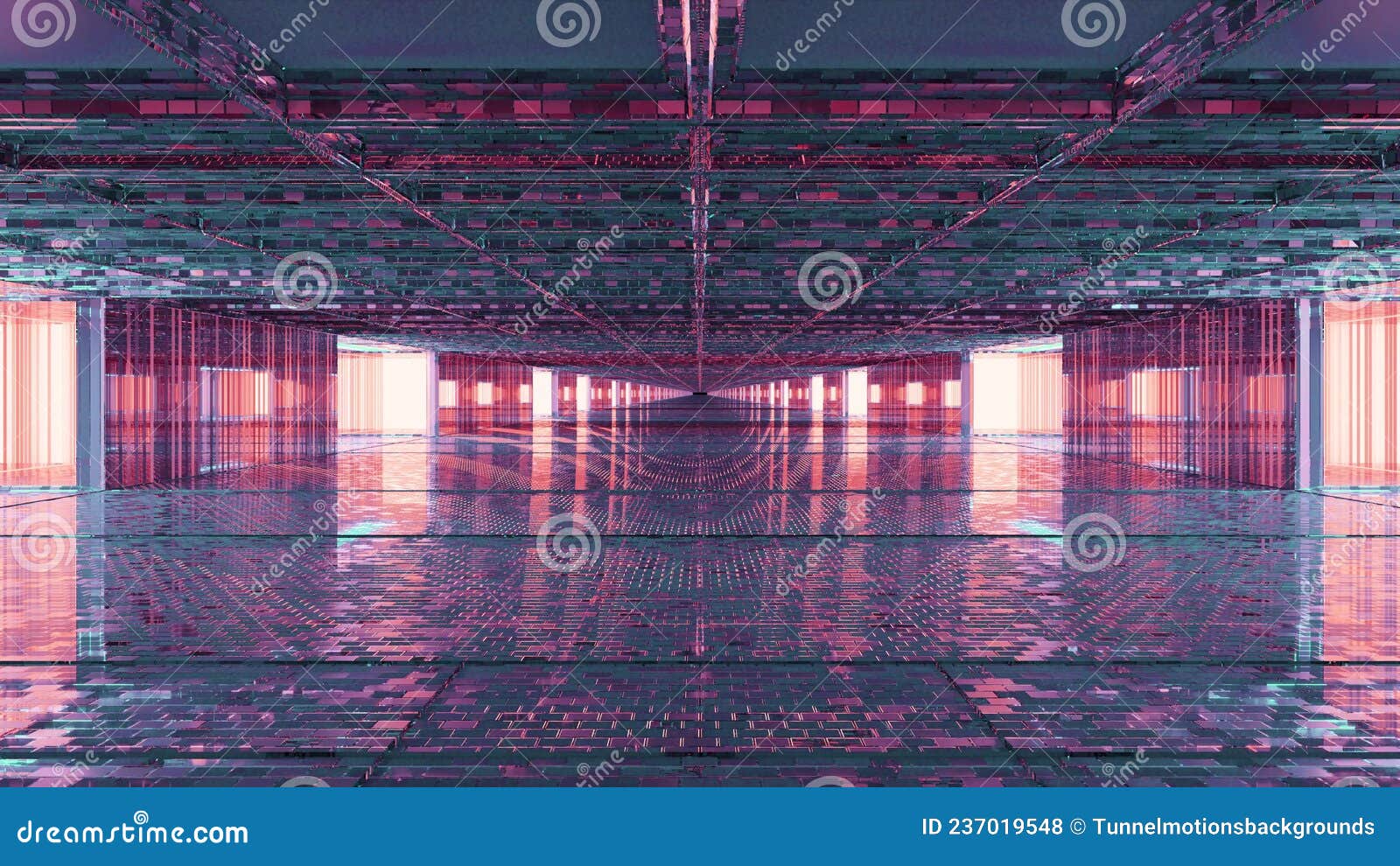 3D Illustration of 4K UHD Endless Corridor Stock Illustration ...