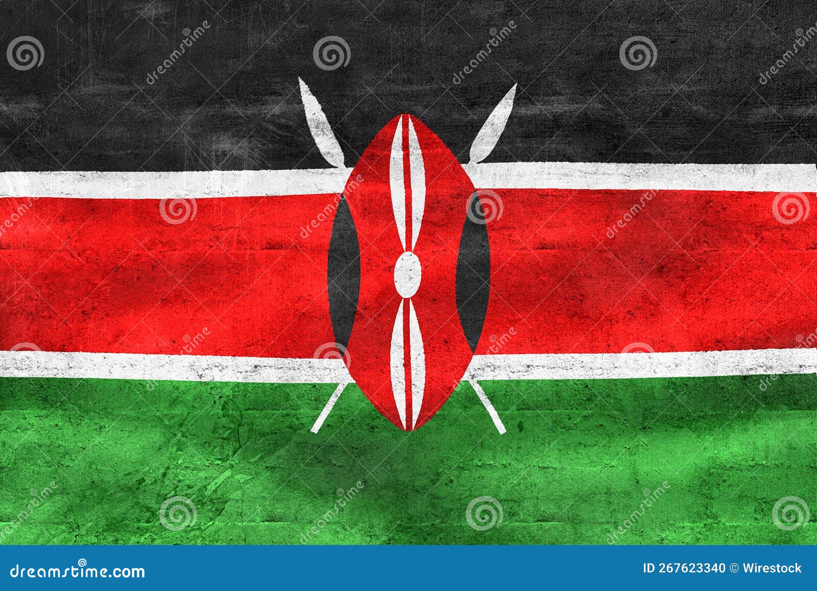 3D-Illustration of a Kenya Flag - Realistic Waving Fabric Flag Stock ...