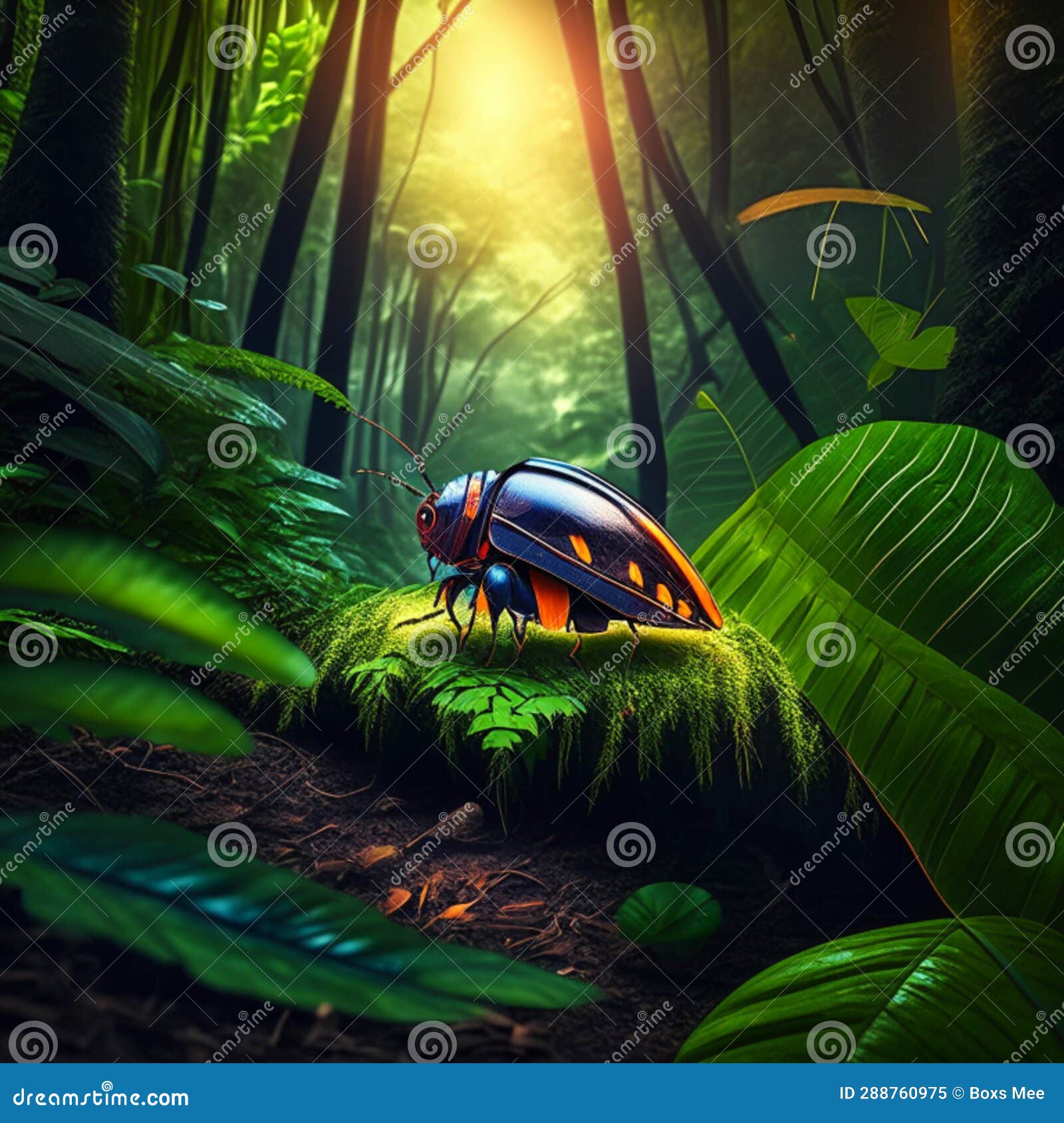 3d Illustration of a Ladybug in the Jungle. 3d Rendering AI Generated ...
