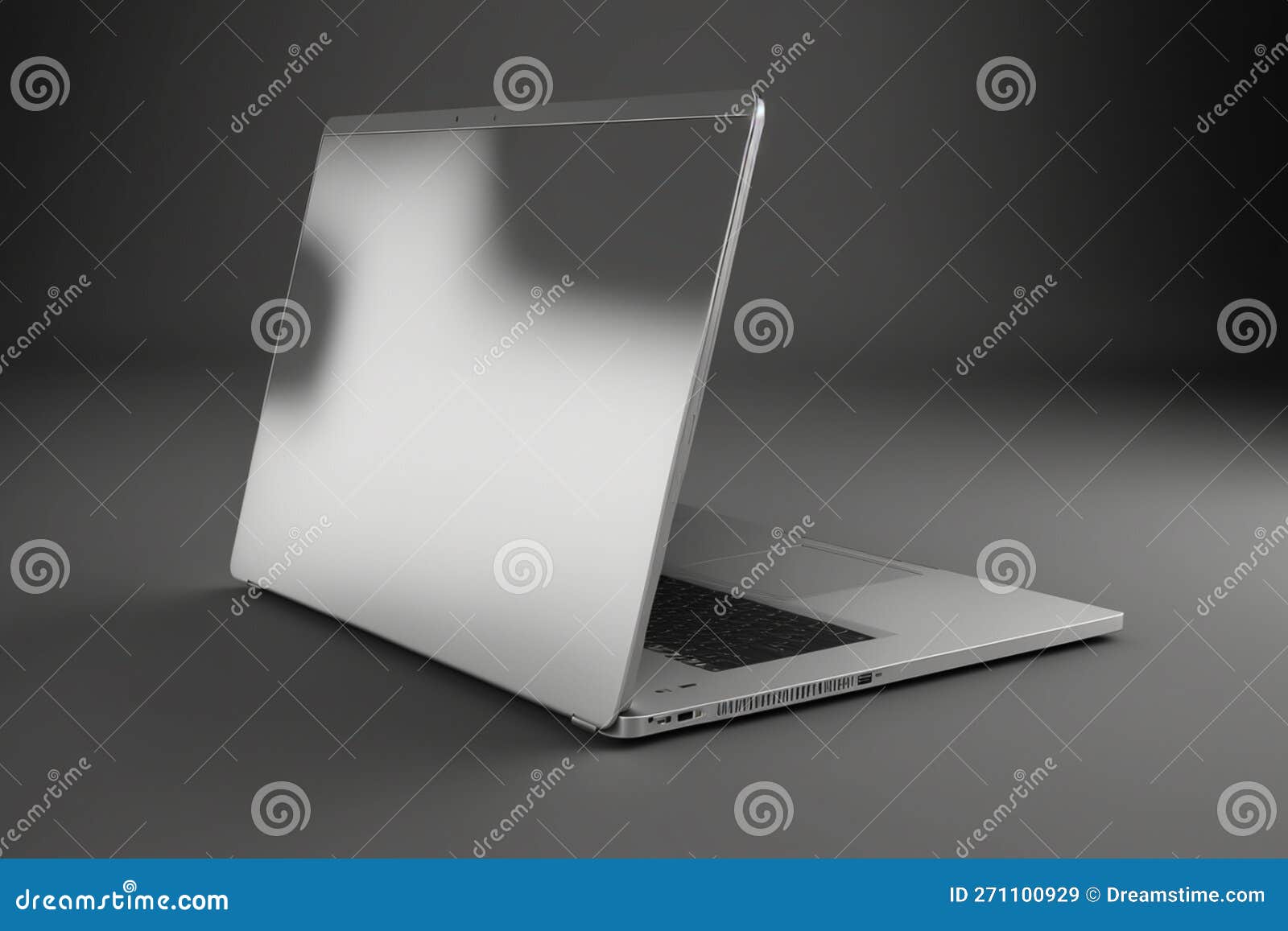 A 3D Illustration of a Laptop Isolated on a White Background, with an ...