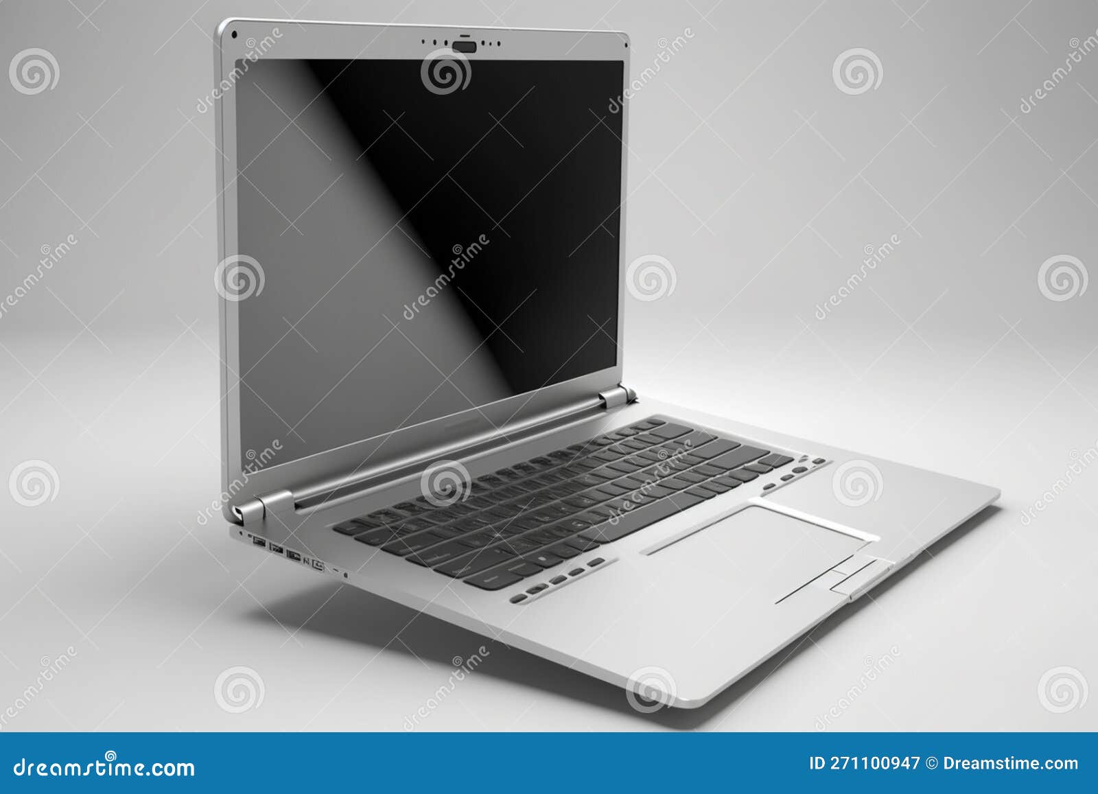 A 3D Illustration of a Laptop Isolated on a White Background, with an ...