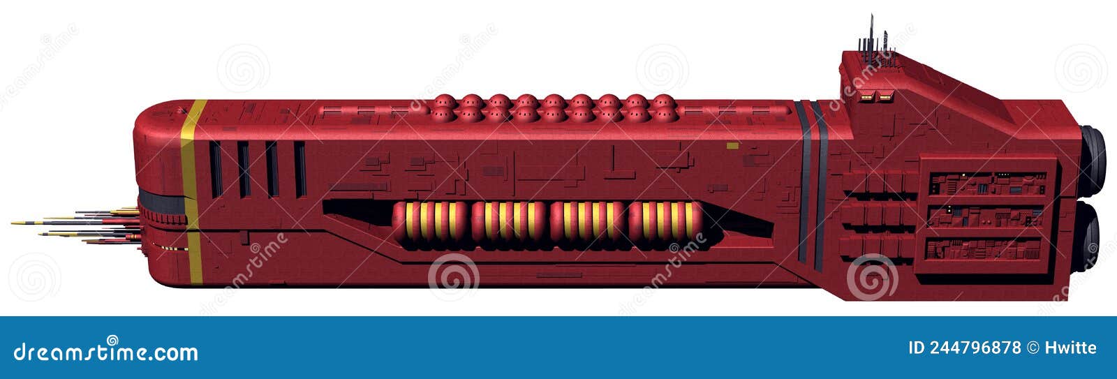 Heavy Space Freighter 3D Illustration Stock Illustration - Illustration ...