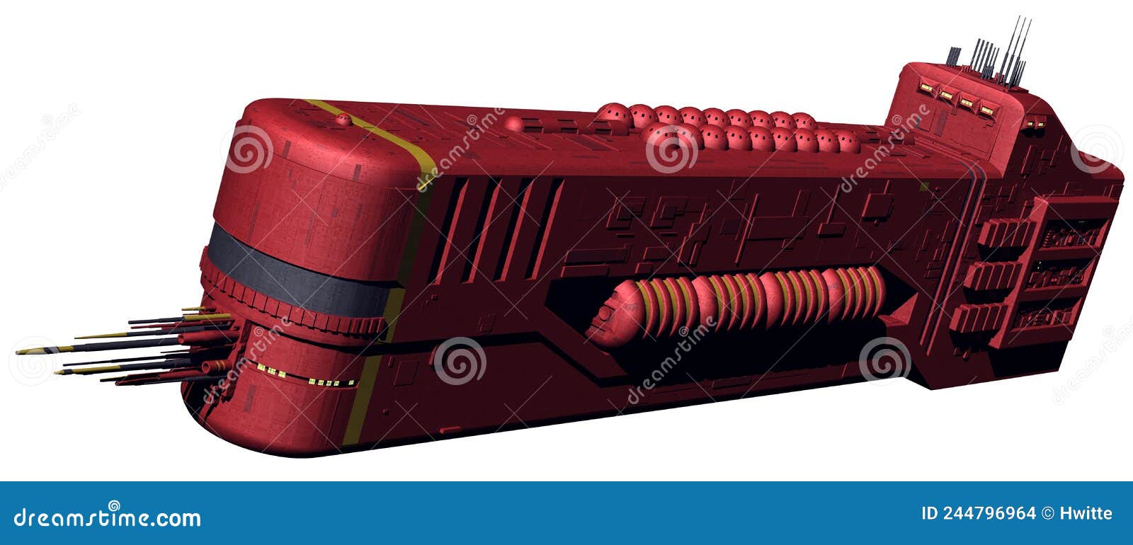 Heavy Space Freighter 3D Illustration Stock Illustration - Illustration ...