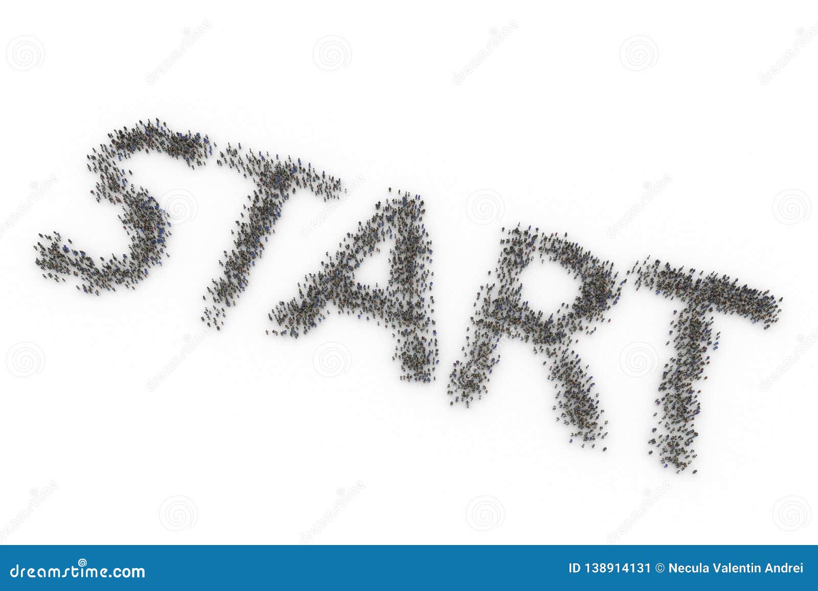 Human Crowd Forming START stock illustration. Illustration of delaware ...