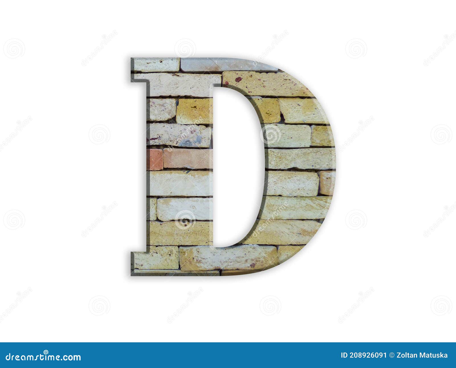 3D Illustration Letter D Brick Structure Alphabet Font Isolated on ...