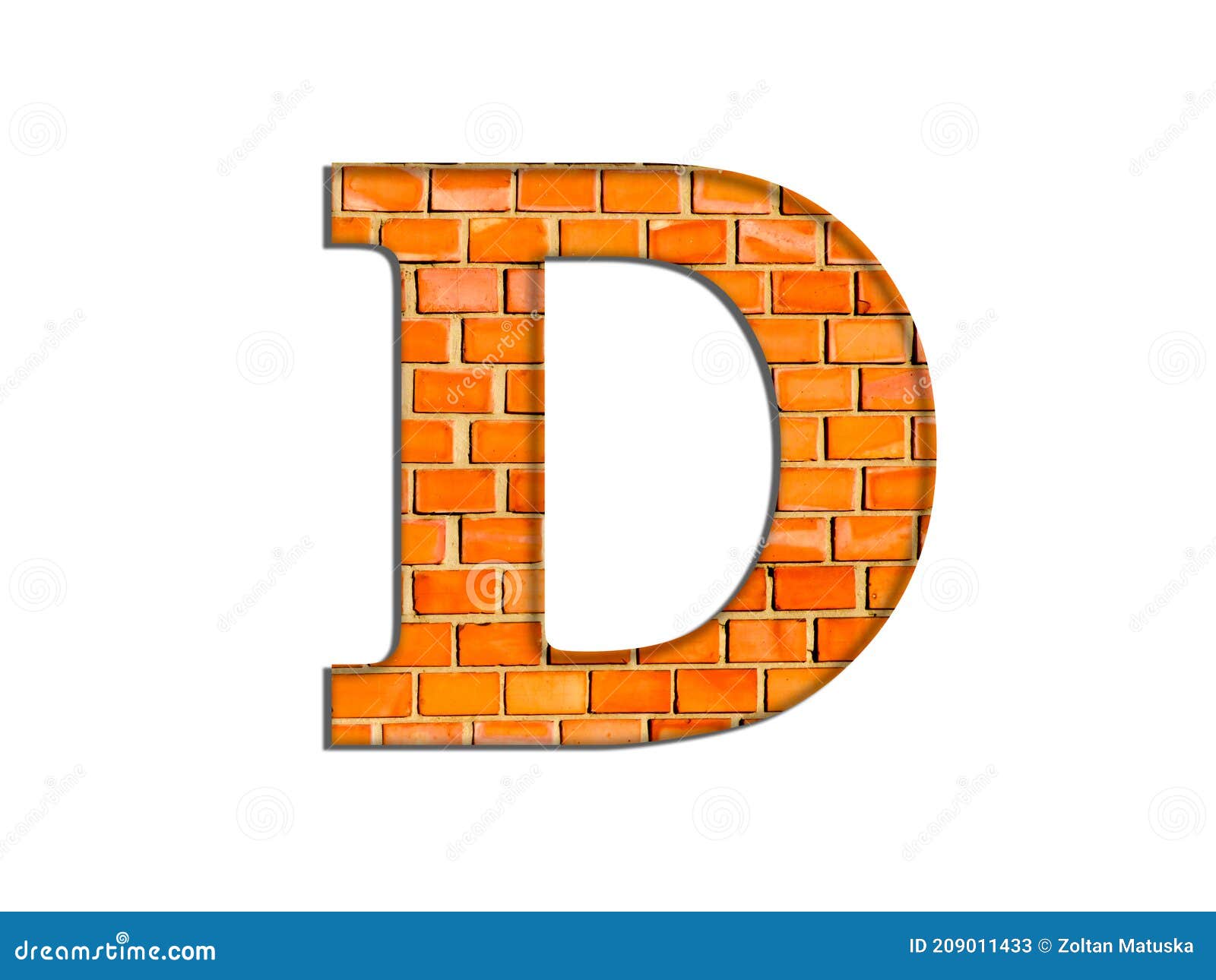 3D Illustration Letter D Old Brick Structure Alphabet Font Isolated on ...